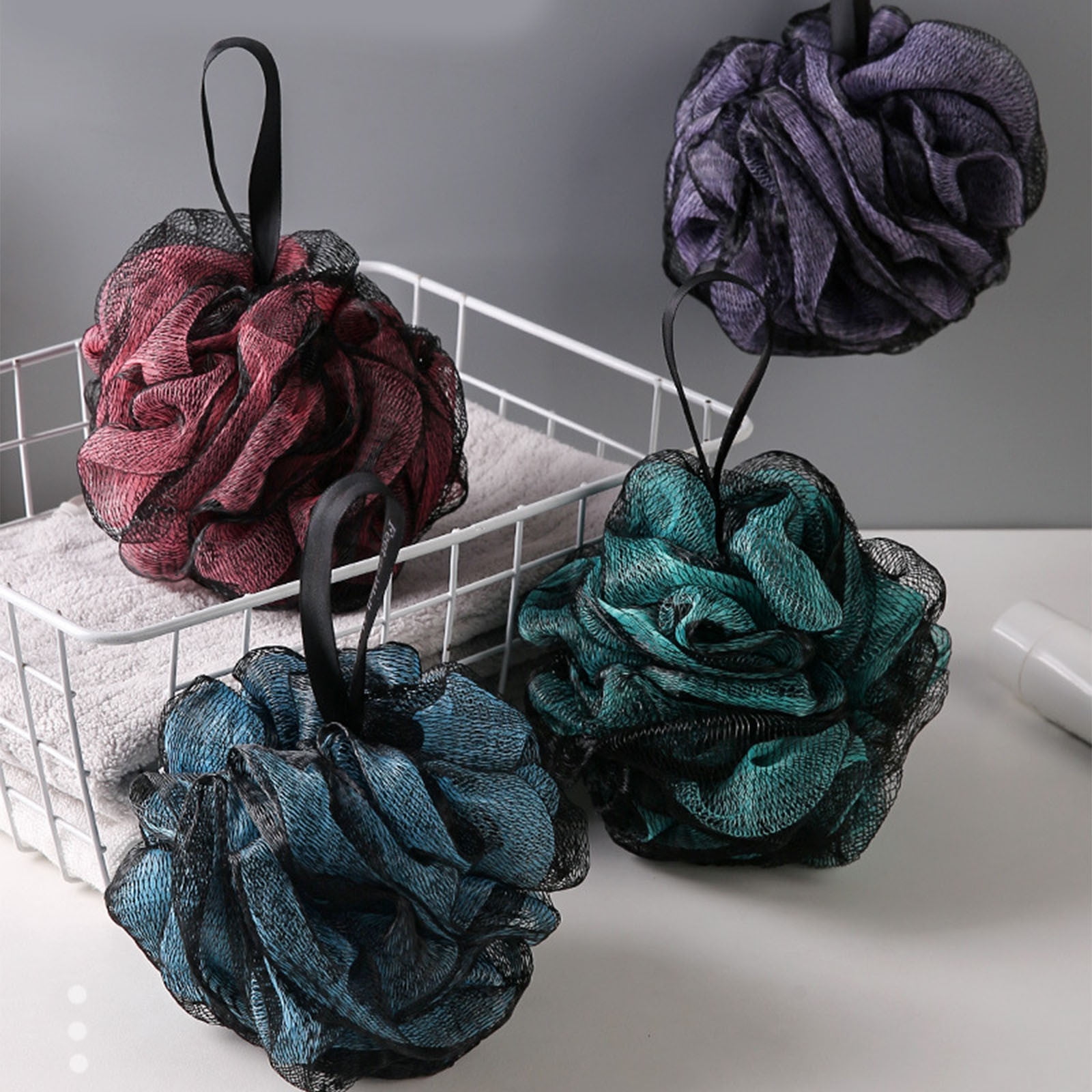 Rojia Body Scrubber Comfortable Friendly to Skin Loofah Sponge Shower ...