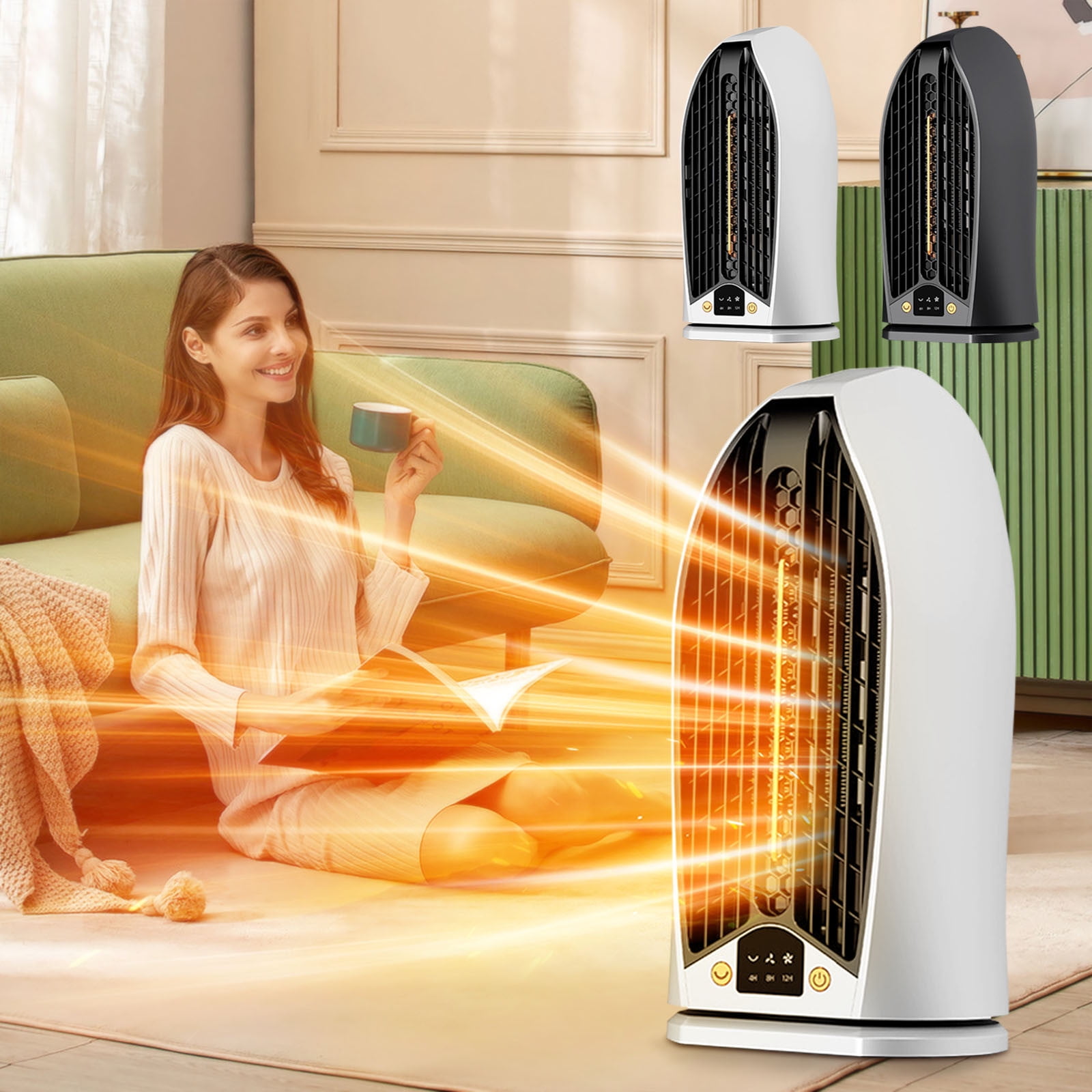 Ceramic Space Heater with Dual-Speed Fan Adjustable Thermostat ...