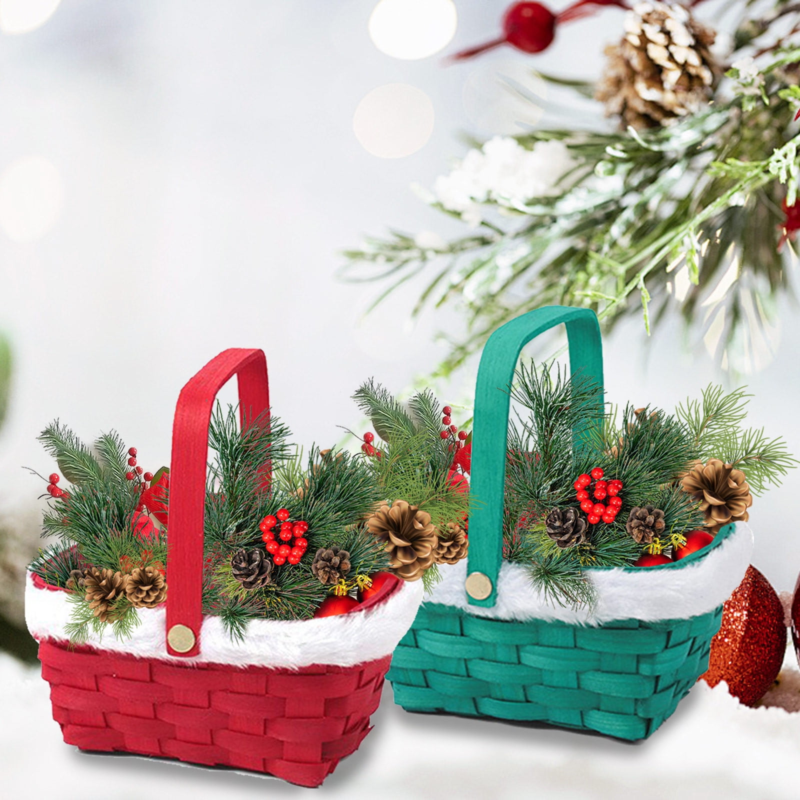 Christmas Baskets for Gifts Empty Handmade Woven Gift Basket with ...