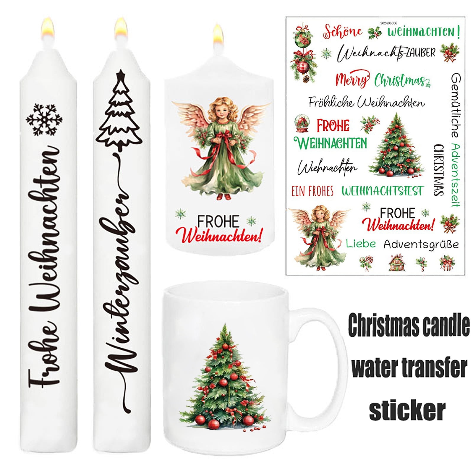 Christmas Rub On Transfer Sticker for Crafts, Christmas DIY Water-proof ...