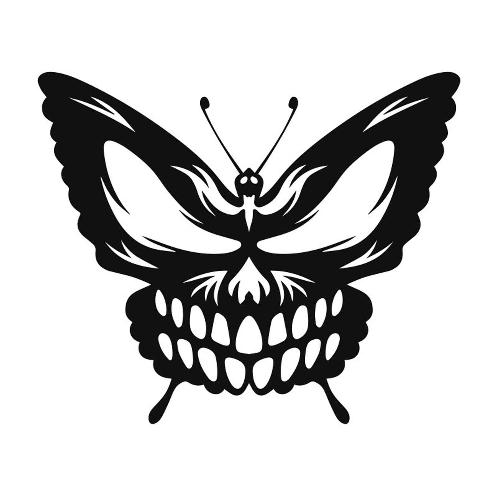 Decals Butterfly Skull Face, Premium Waterproof Vinyl Decal Stickers ...