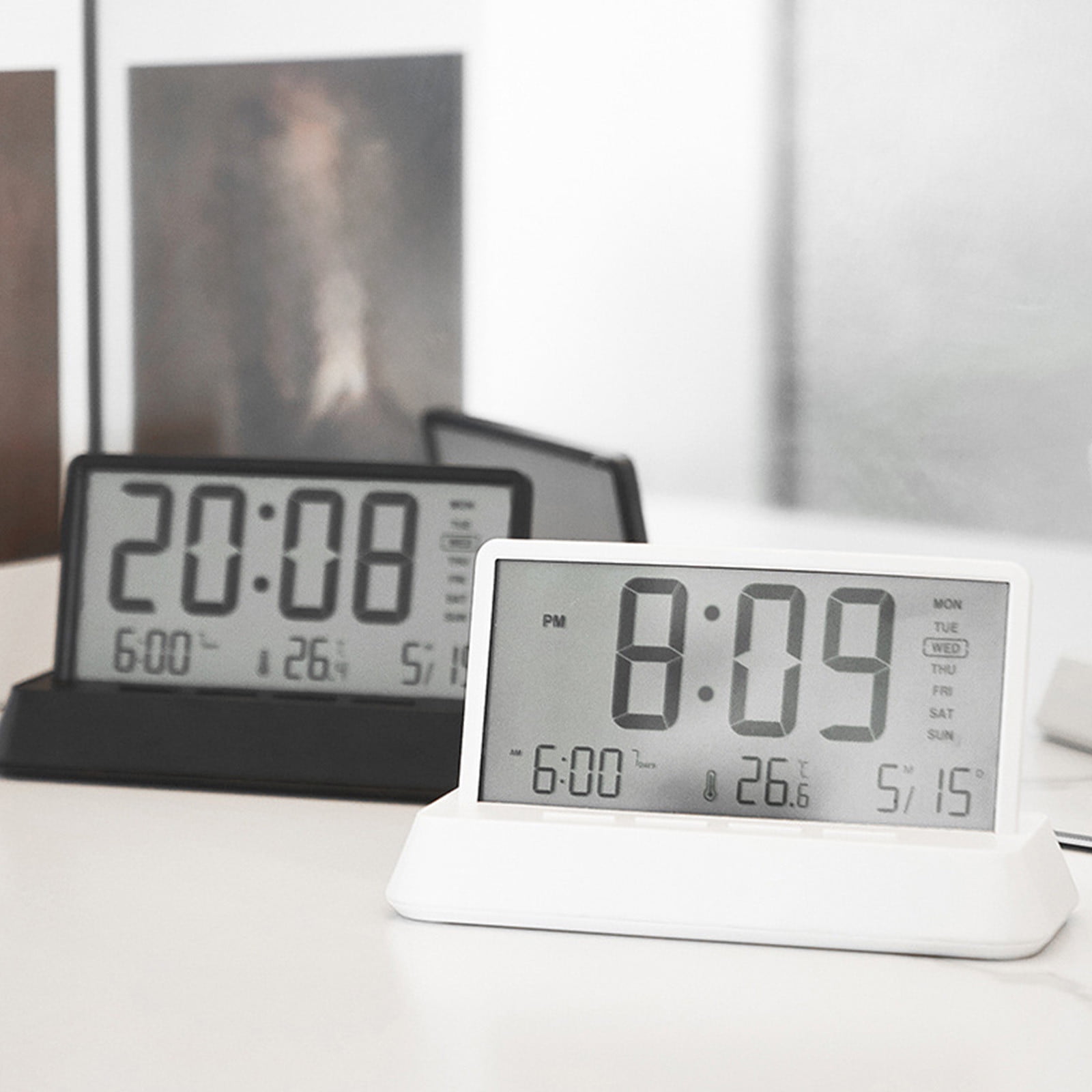 Digital Wall Clock Battery, Transparent Multifunctional Electronic ...