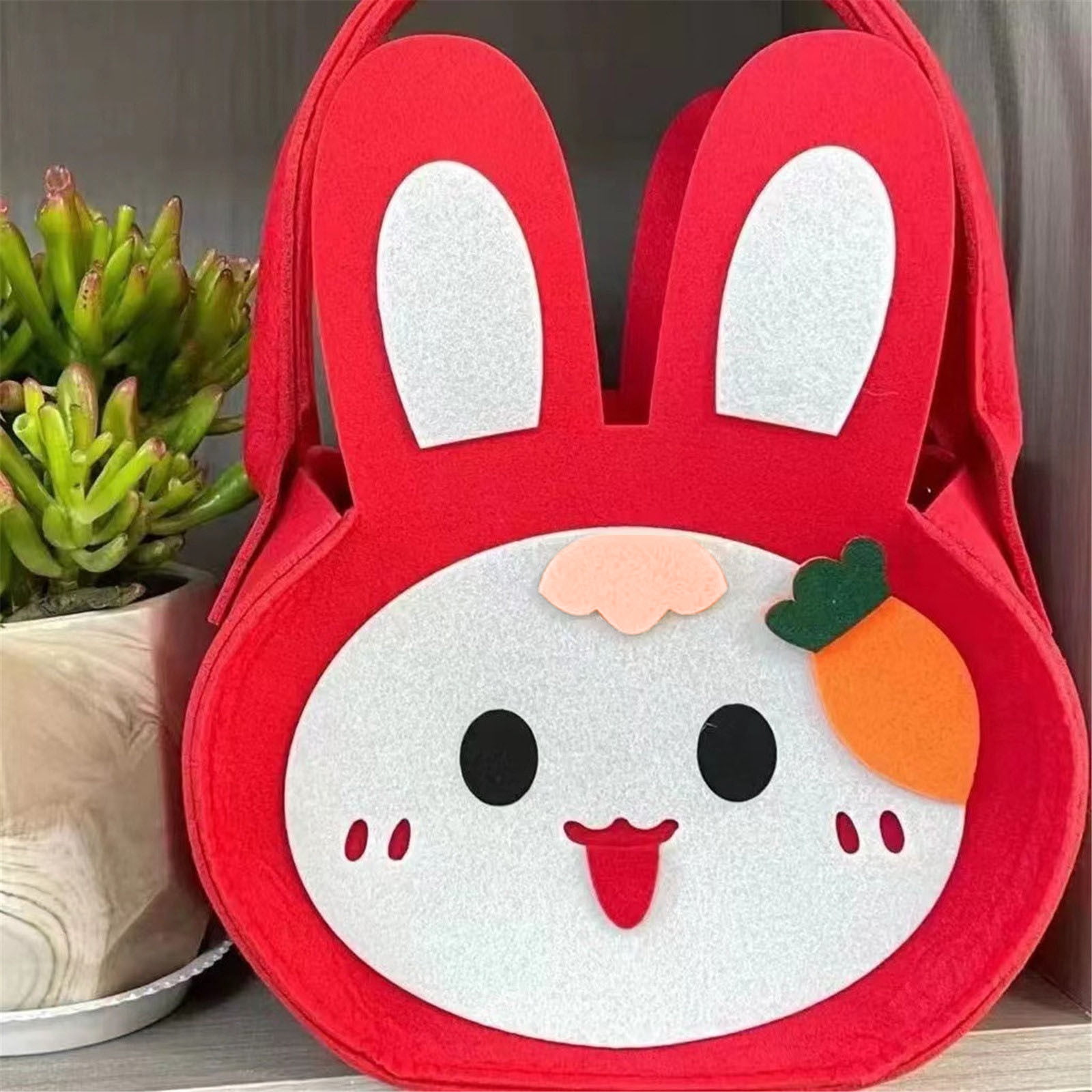 Easter Bunny Basket Bag Rabbit Bucket Tote for Easter Egg Hunts Easter ...