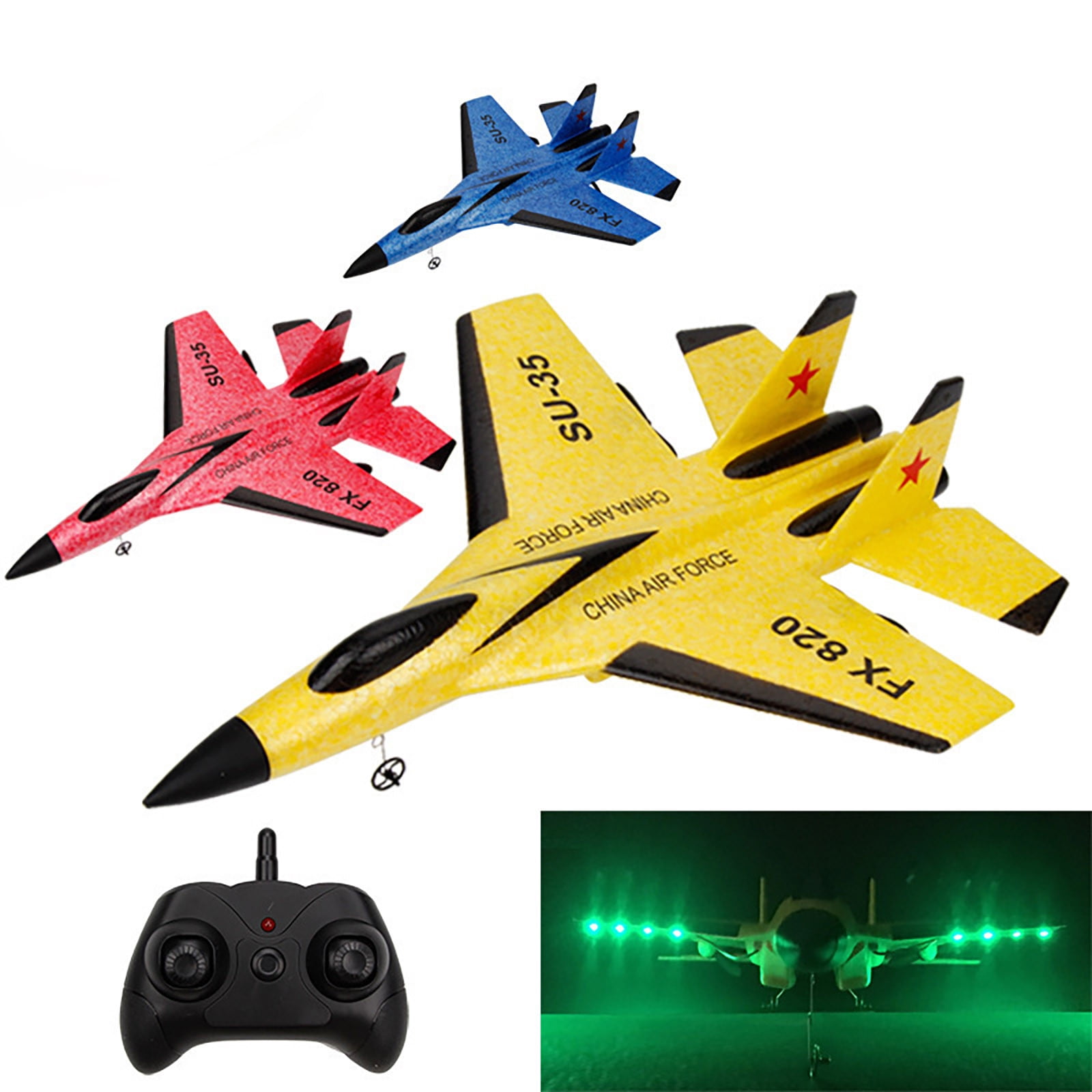 FX620 Remote Control Airplane Set, 2.4GHz RC Fighter Model Toys, SU-35 ...