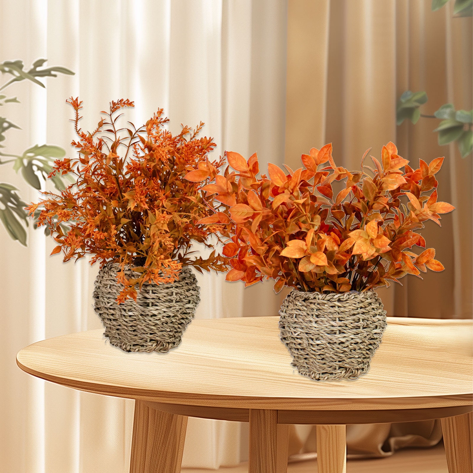 Rojia Fall Flowers Artificial Decoration Outdoors, Autumn Fake Plants ...