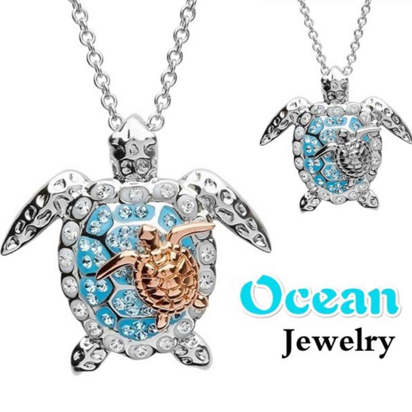 Fashion Sea Turtle Pendant Necklace, Birthstone Turtle Necklace Jewelry ...