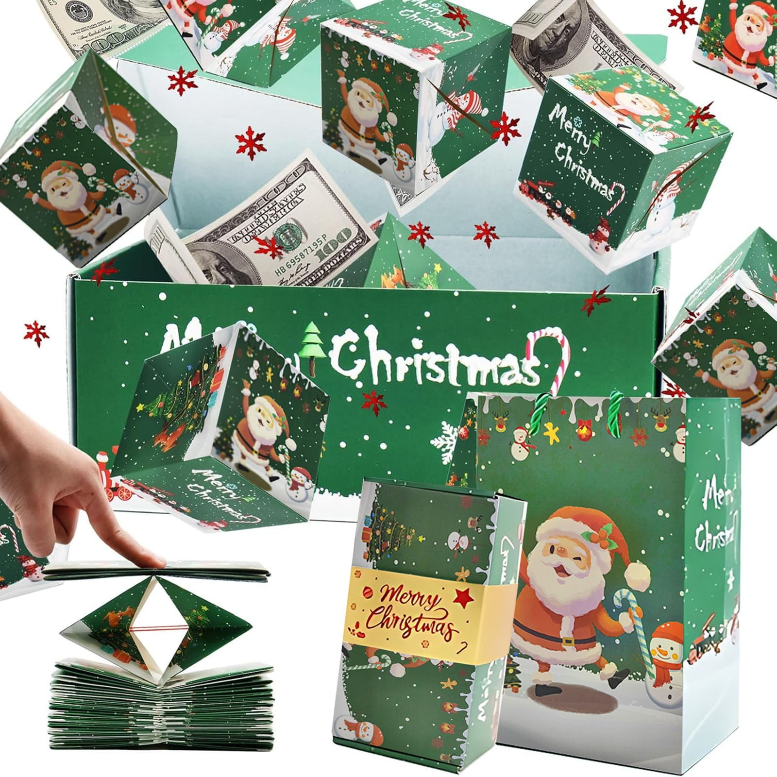 Green Marry Christmas Surprise Gift Box Explosion for Money, Unique ...