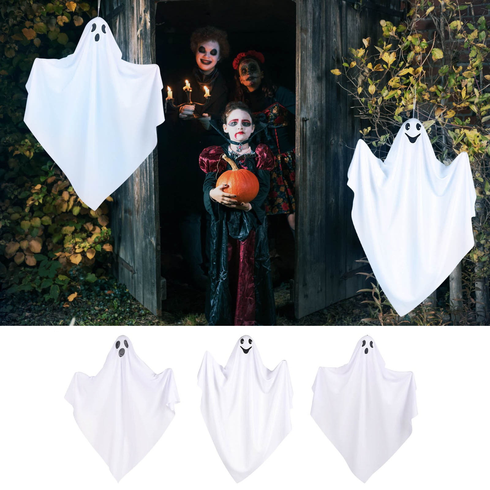 Halloween Ghosts Decorations Outdoor, 26.77" Halloween Hanging Ghost ...
