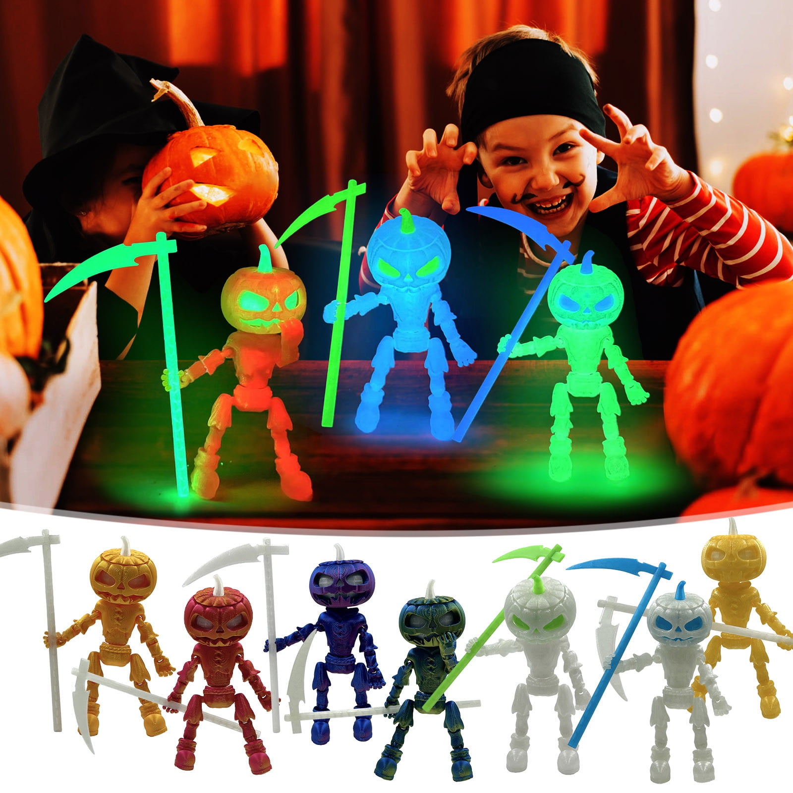 Rojia Halloween Pumpkin Scythe Fighter Action Figure, 3D Printed Multi ...