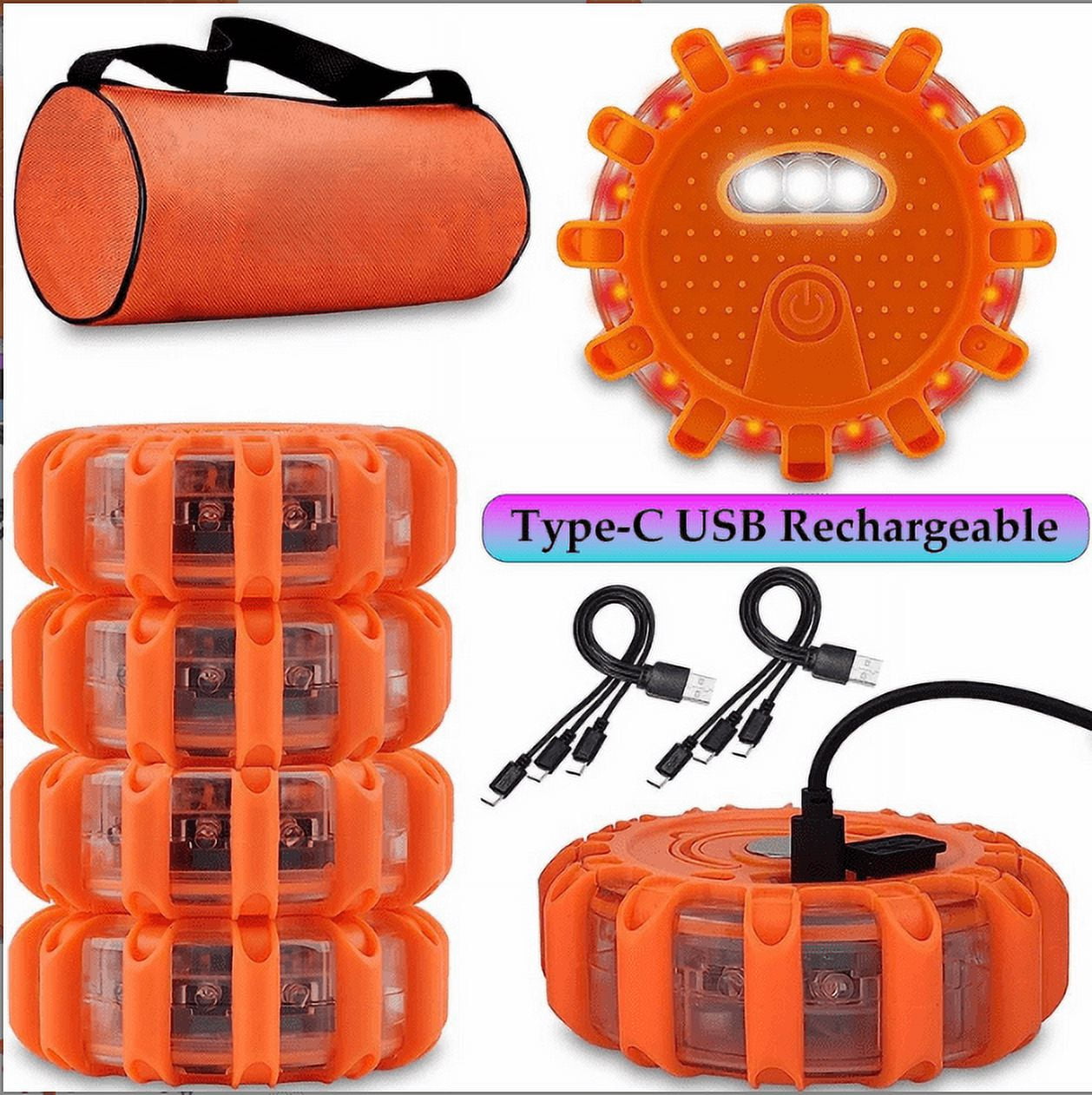 Rojia LED Road Flare, DOT Compliant LED Road Flares Car Emergency Kit ...