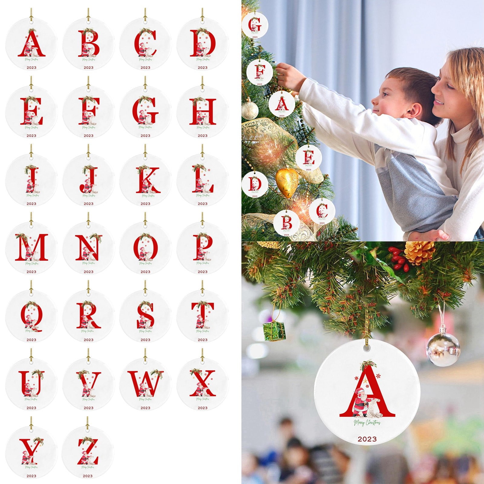Letter Name Ornament, Personalized Christmas Ornaments 2024, Custom ...