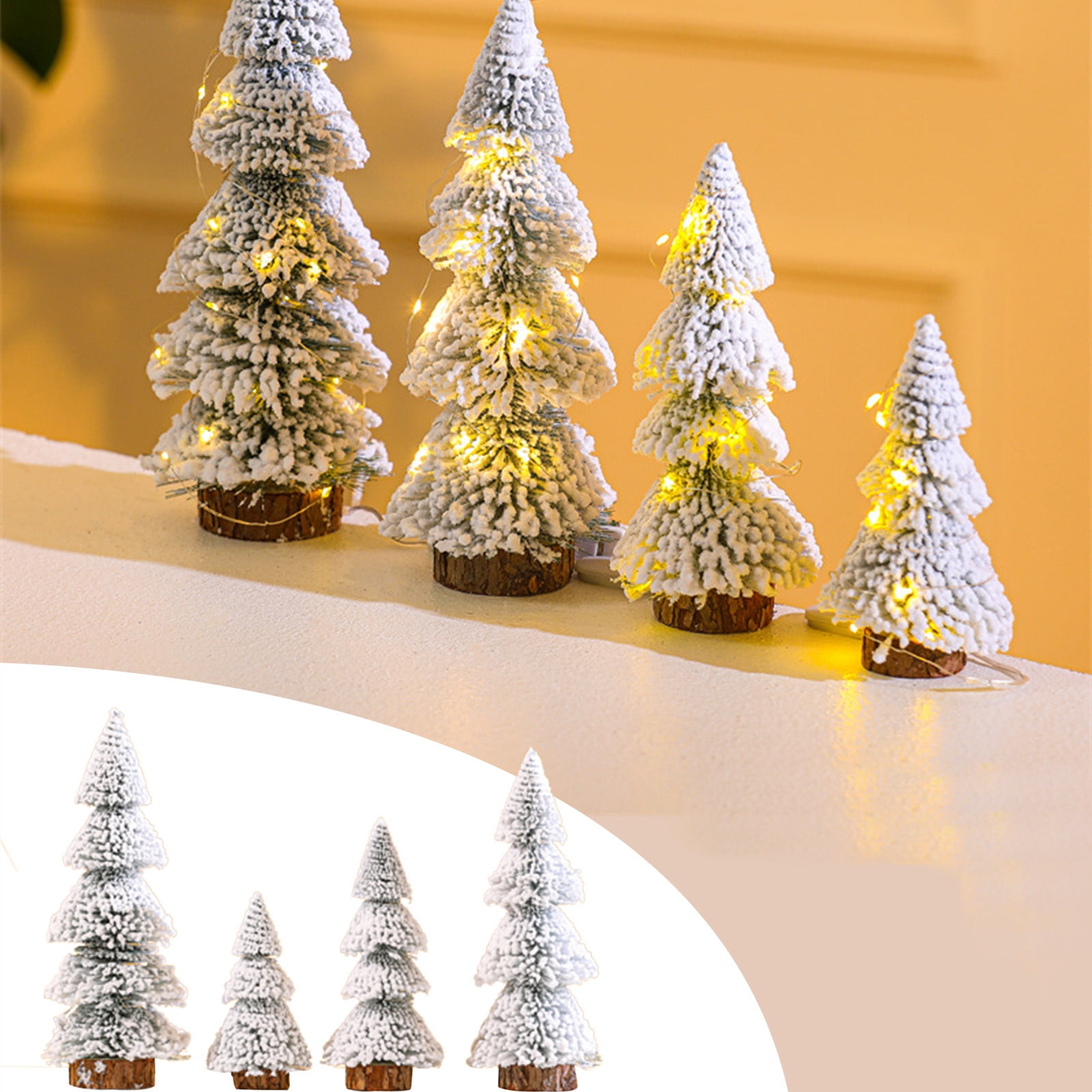 Mini Christmas Tree, Artificial White Bottle Brush Christmas Trees ...