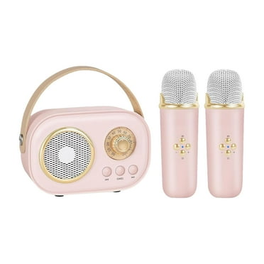 Mini Karaoke Machine, Portable Bluetooth Speaker with 2 Wireless ...