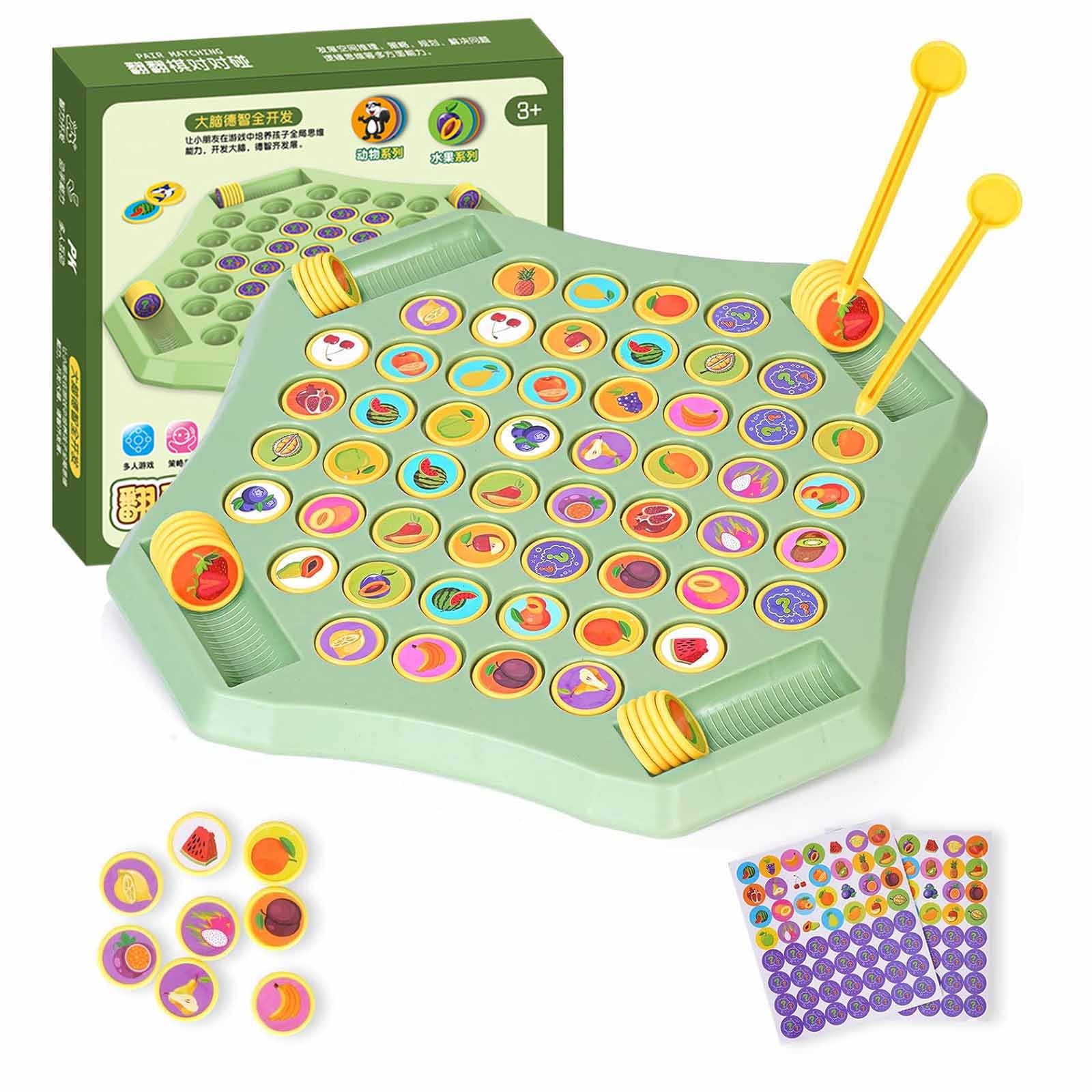 New Double Cartoon Flip Chess Memory Chess Game, Animals Fruit Flip ...