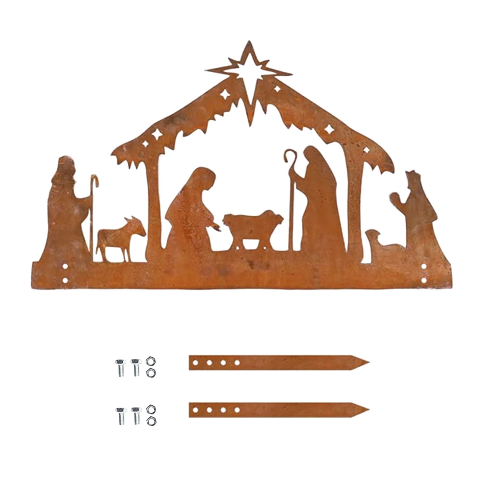 Outdoor Nativity Scene, Metal Nativity Sets Silhouette Yard Sign with ...