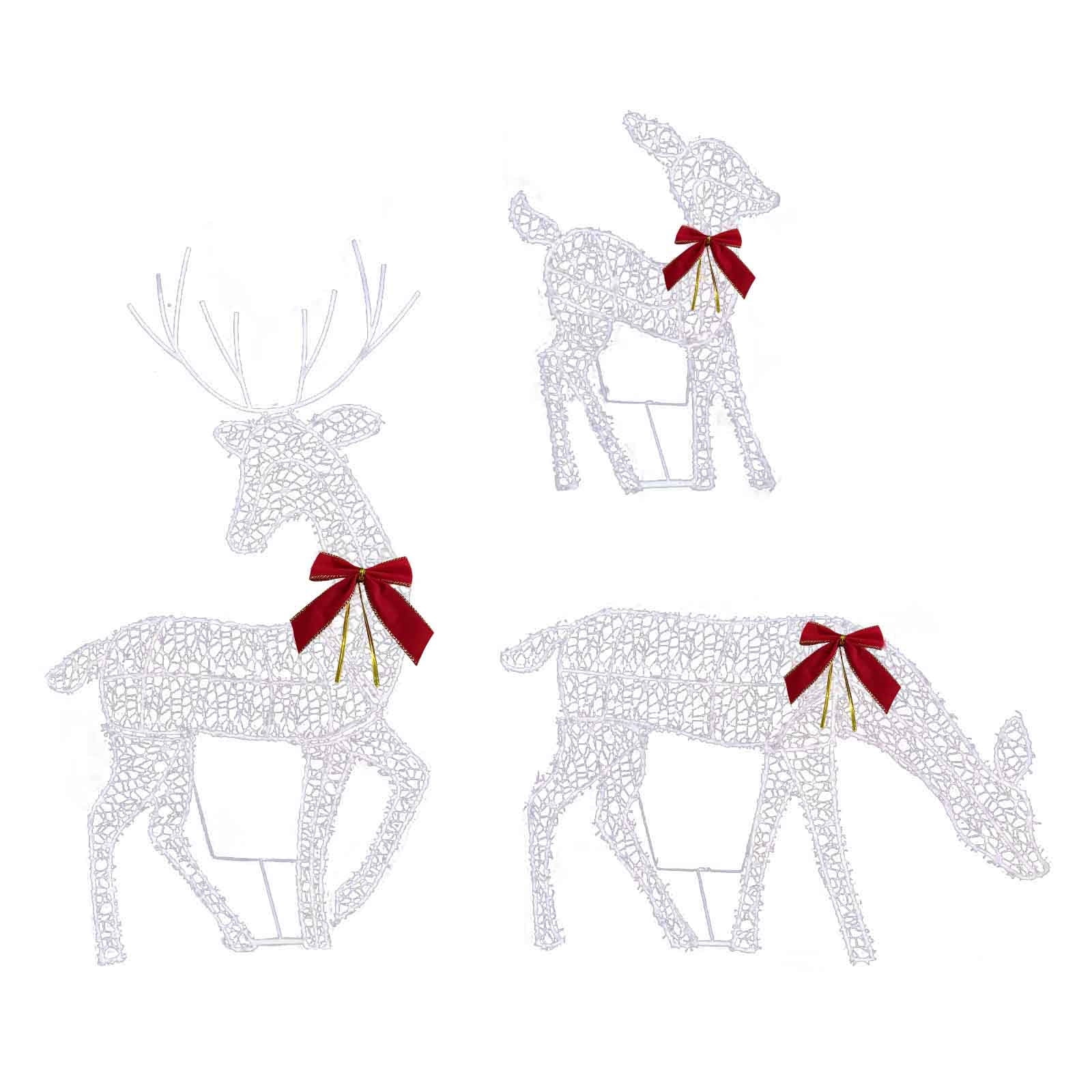 Pre-Lit Light Up Christmas Yard Decoration, 60 Lights 2D Christmas Deer ...