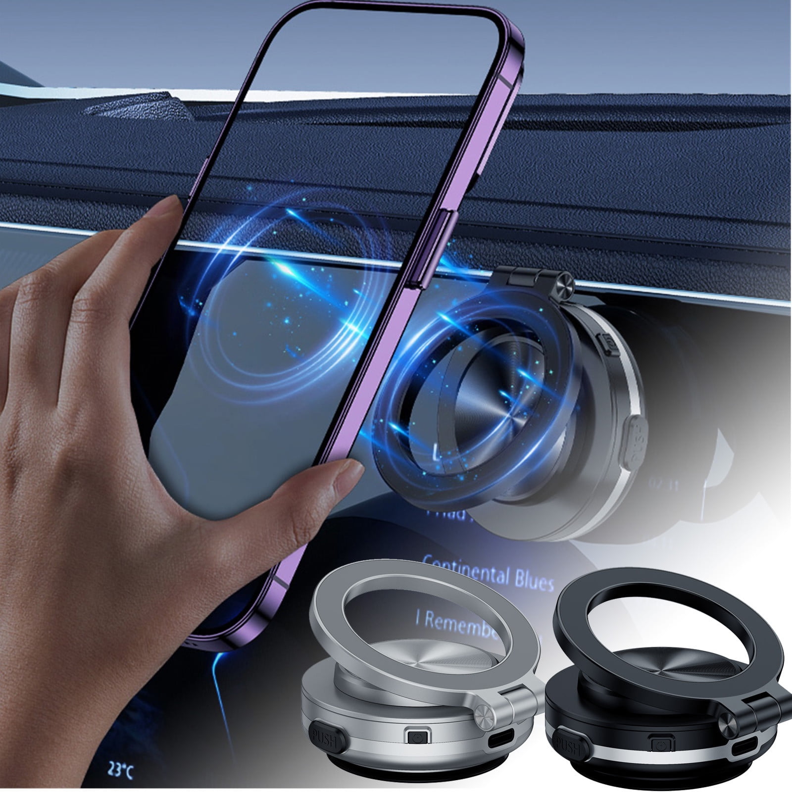 Rojia Rotatable Car Suction Phone Mount, 360° Rotating 270° Folding ...