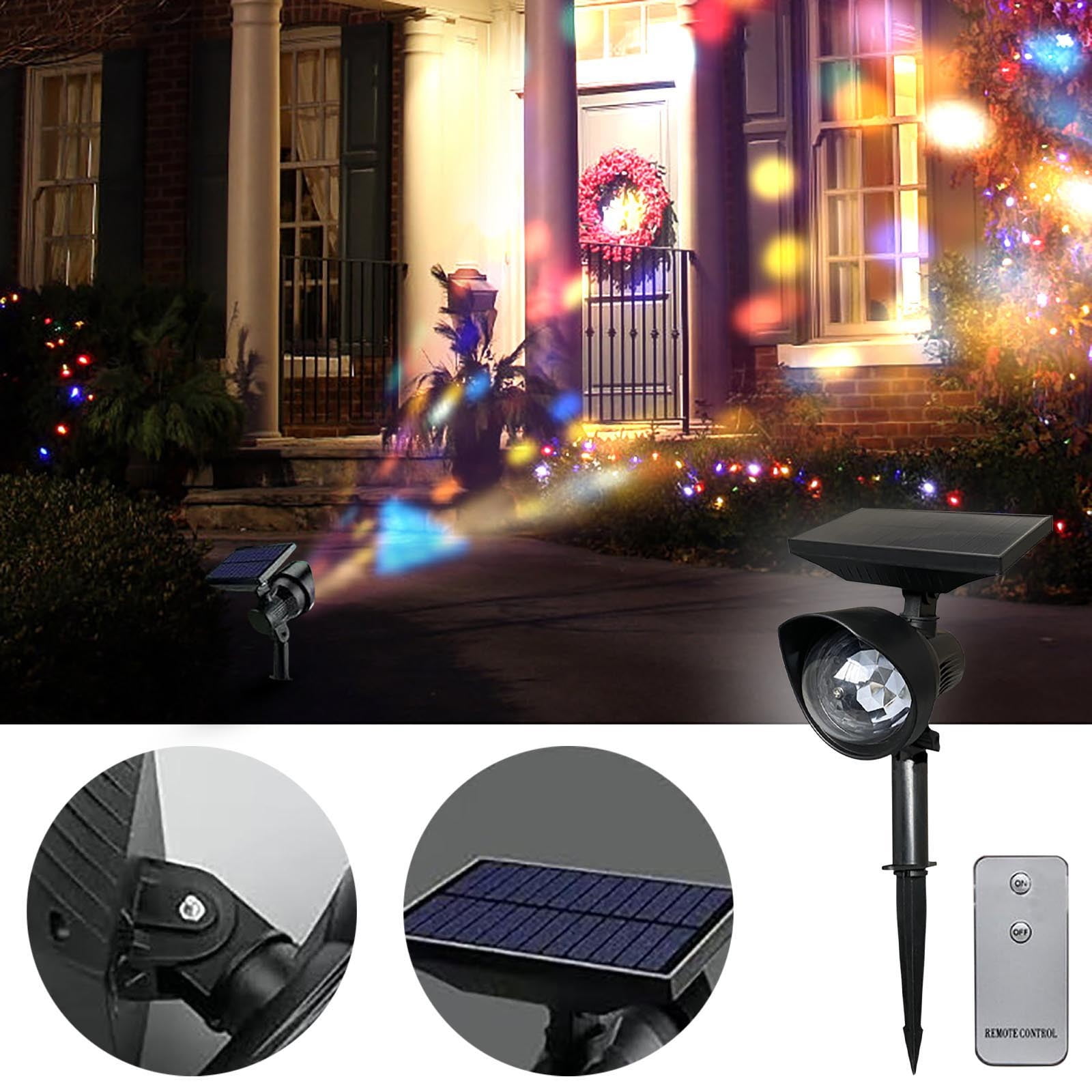 Solar Christmas Projector Lights,Waterproof Christmas Colorful LED ...