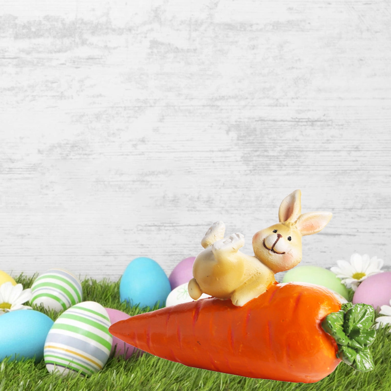 Rojia Spring Easter Bunny Figurine Decorations, Hand Painted Resin ...