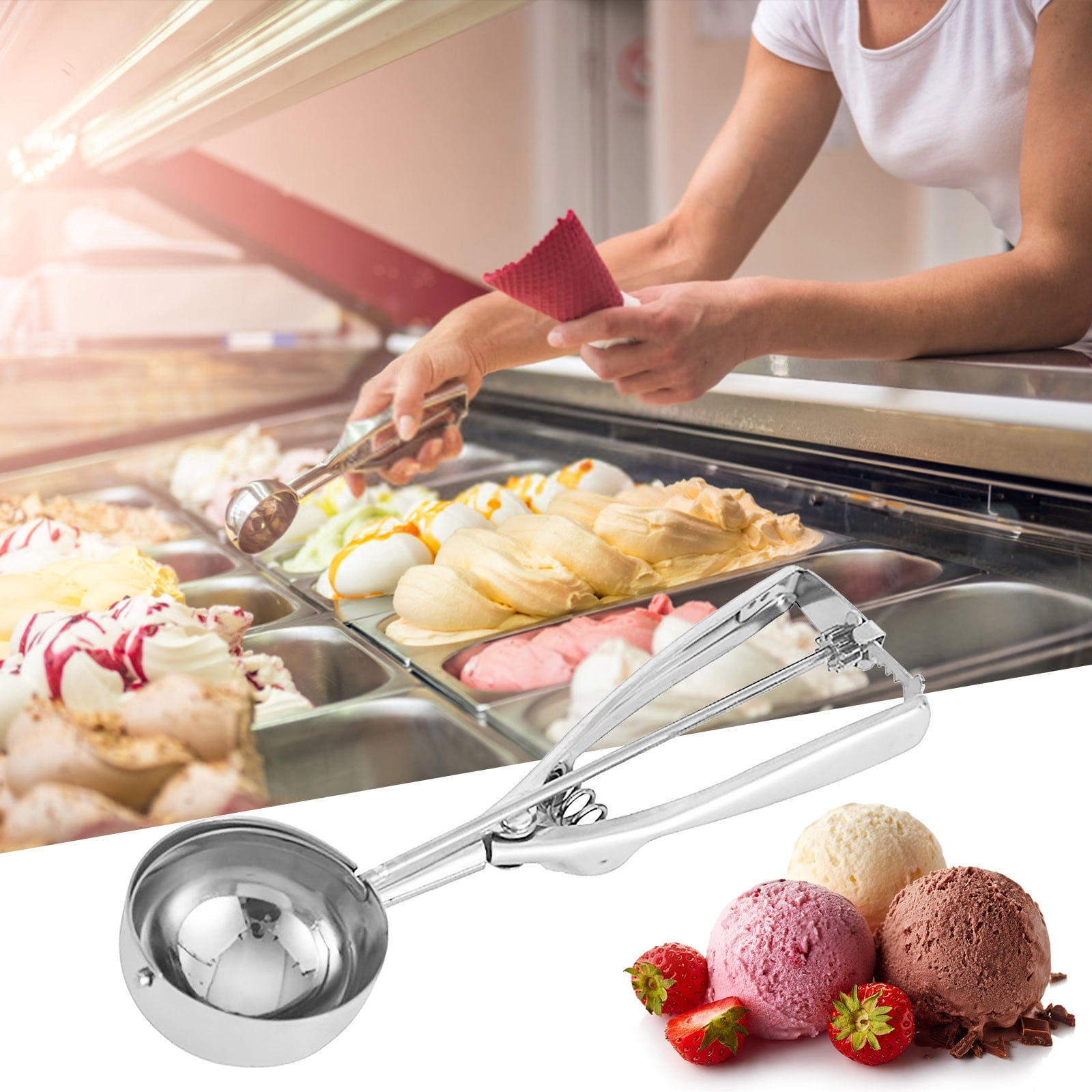 Stainless Steel Ice Cream Scoop Cupcake Scooper with Release for Baking ...