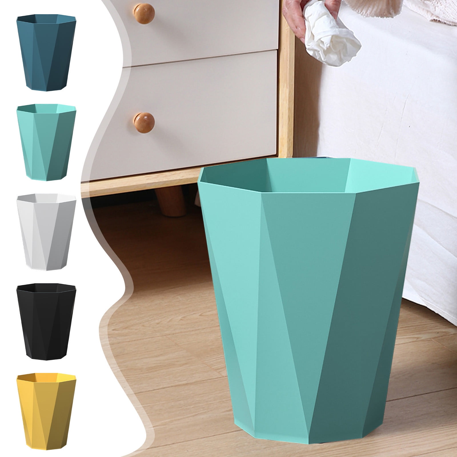 Stylish Polygon Plastic Small Trash Can Wastebasket, Garbage Container ...