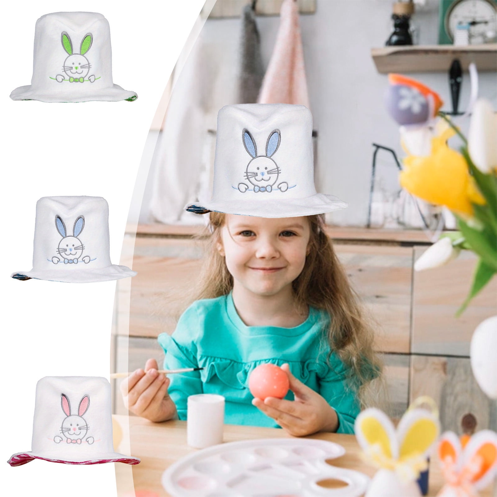 Top Hat with Bunny, Easter Bunny Party Hat Velvet Bunny Pattern ...