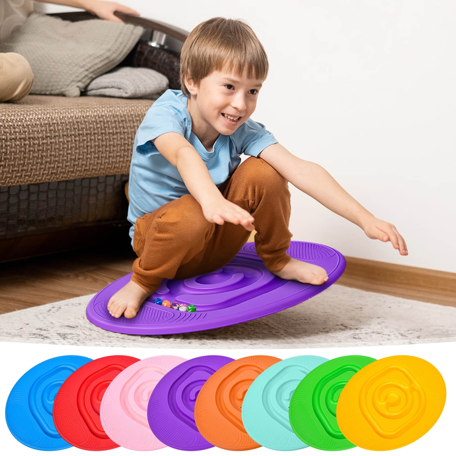 Wobble Balance Board Kids Rocker Board with 5 Balls, Kids Balance Board ...