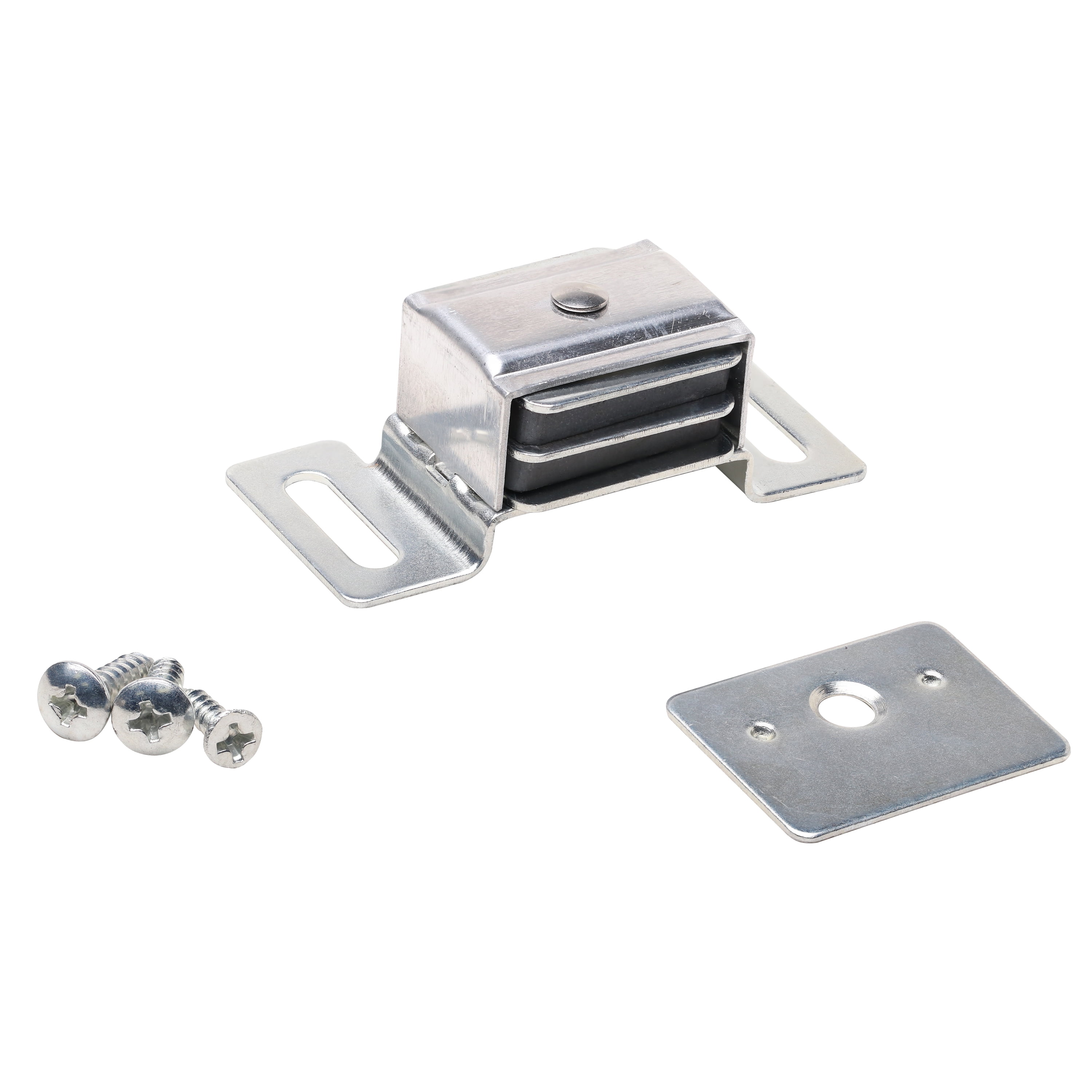 Rok 5-Pack Double Magnetic Catch with Plate and Screws, Aluminum Finish ...