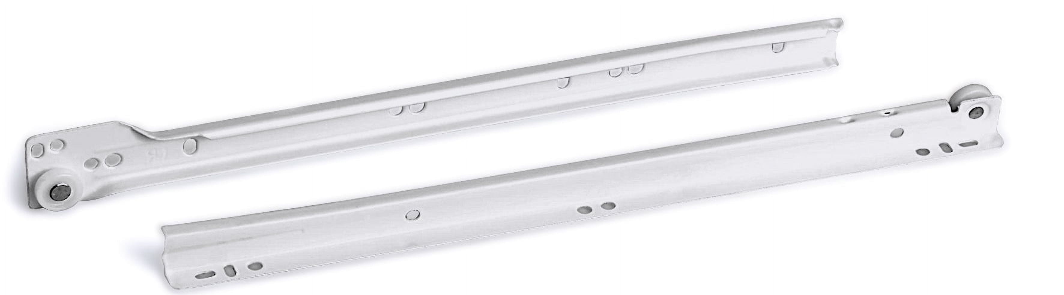White 14" Epoxy Coated Euro Roller Drawer Slides 3/4 Extension, 55lb ...