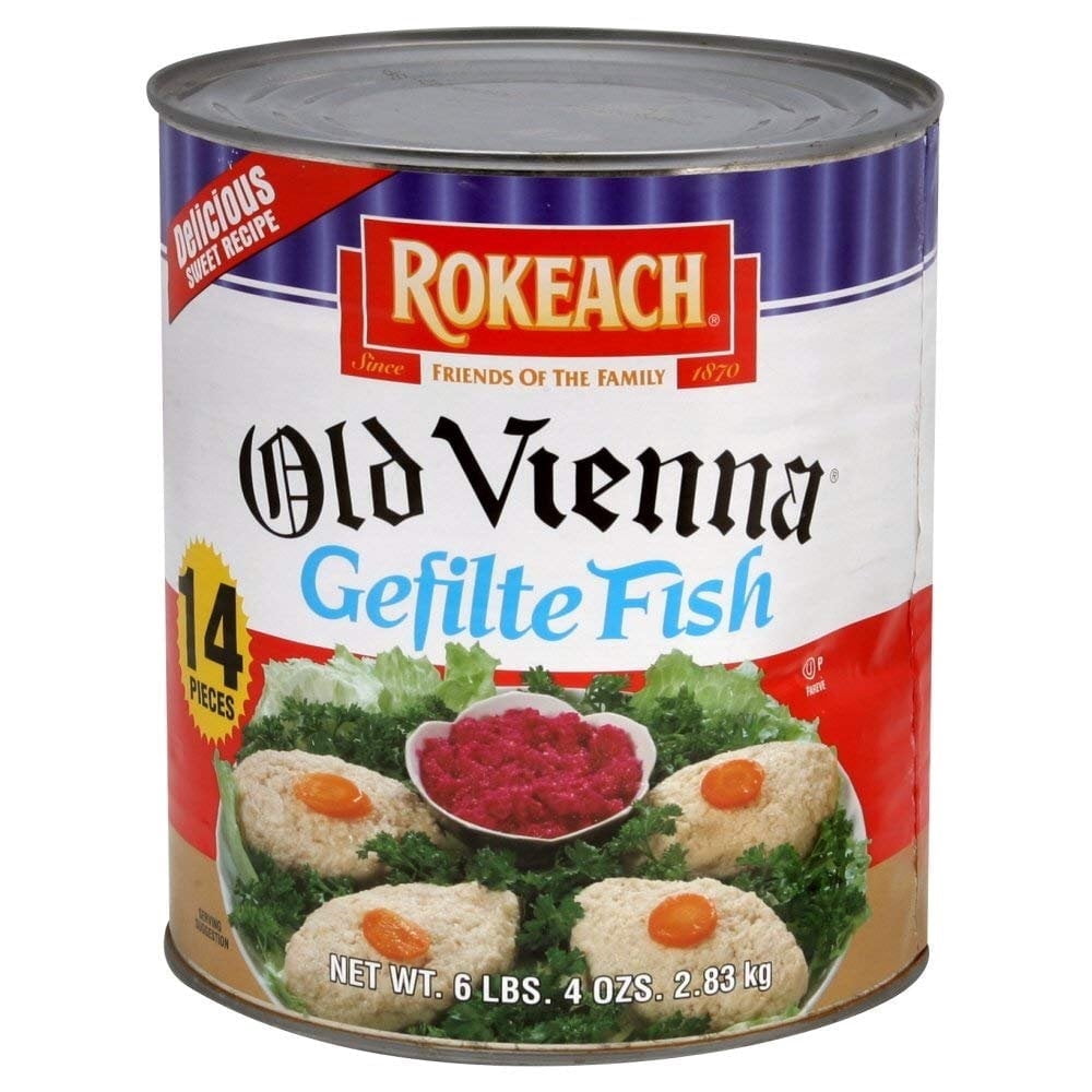 Rokeach Old Vienna Gefilte Fish, Sweet Recipe, 14 Count, Bulk 6lb 4oz ...