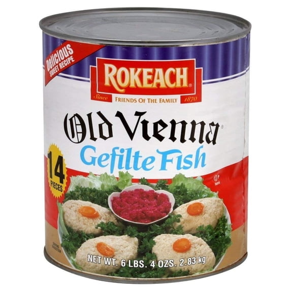 Rokeach Old Vienna Gefilte Fish, Sweet Recipe, 14 Count, Bulk 6lb 4oz ...