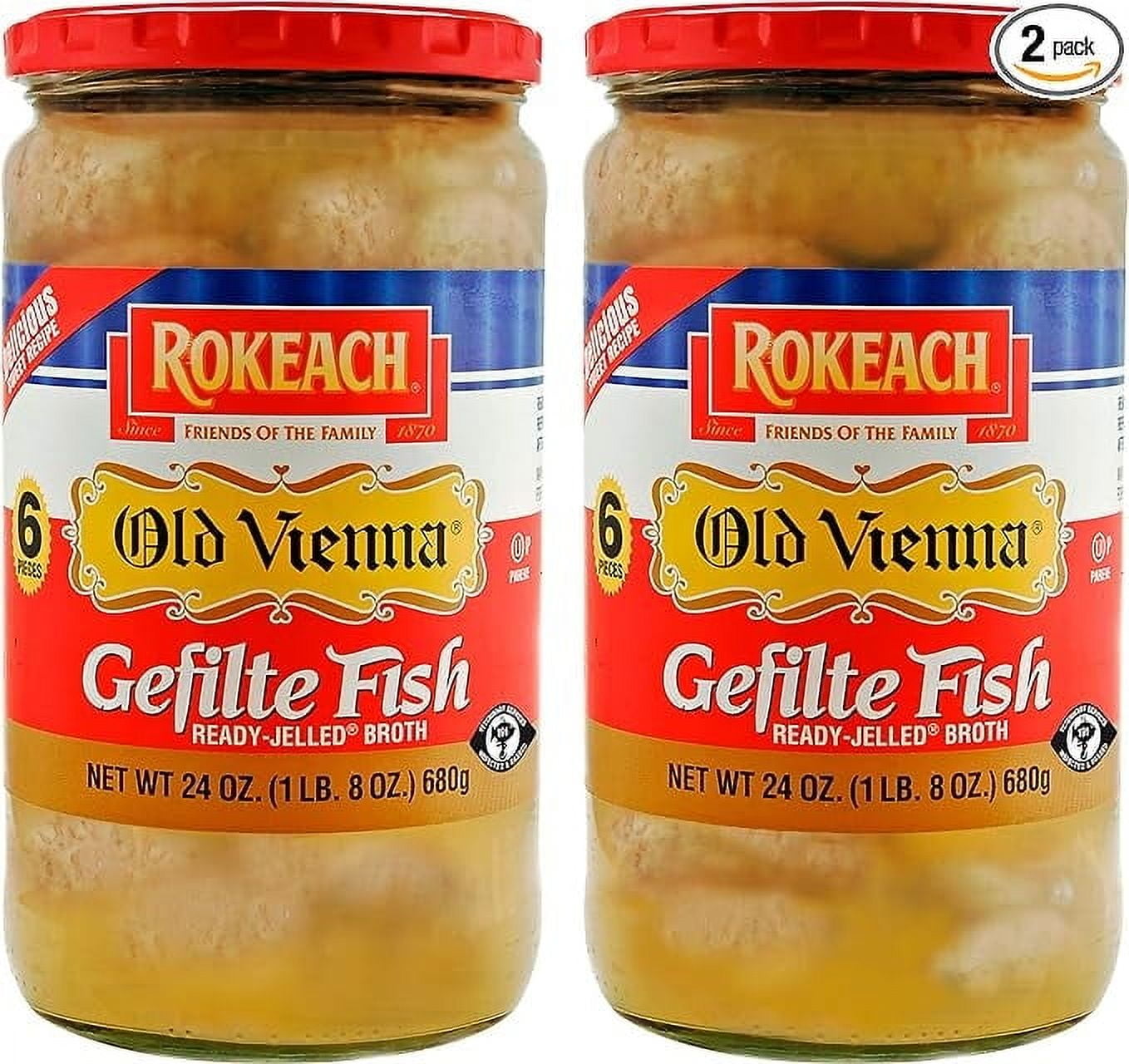 Rokeach Old Vienna Gefilte Fish 24oz "2 Pack" Delicious Sweet Recipe ...