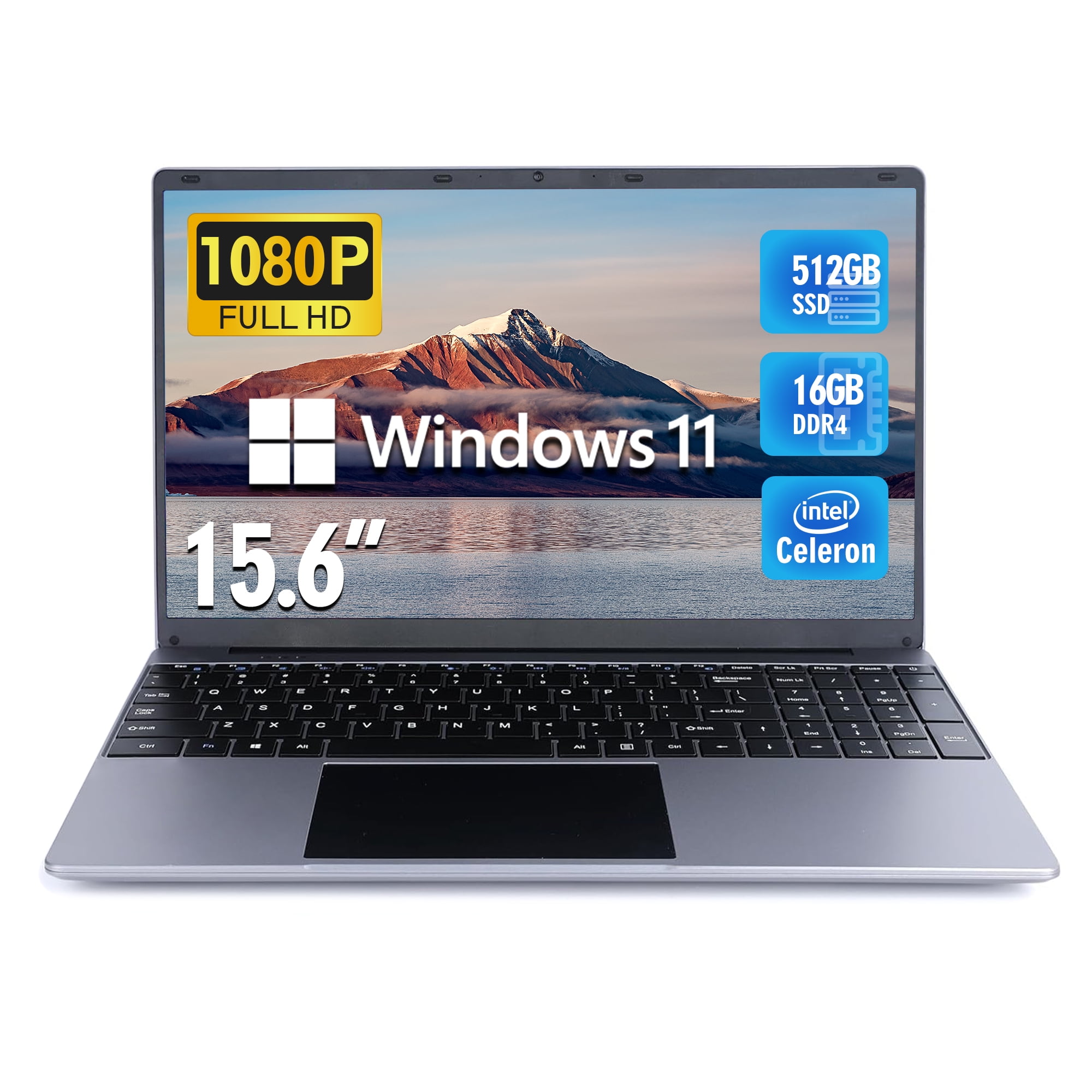 15.6'' Laptop Computer, Intel Celeron N5095 Processor,16GB RAM, 512GB ...