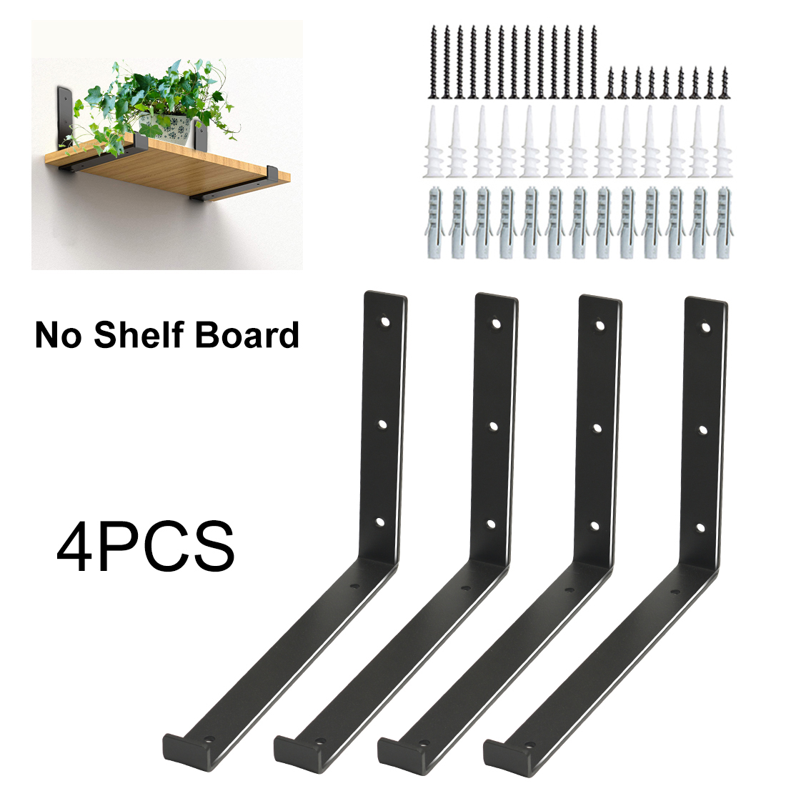 RokiaTek 11.25 inch Shelf Bracket for DIY Floating Shelf Hardware Thick Heavy Duty Hook Brackets ...