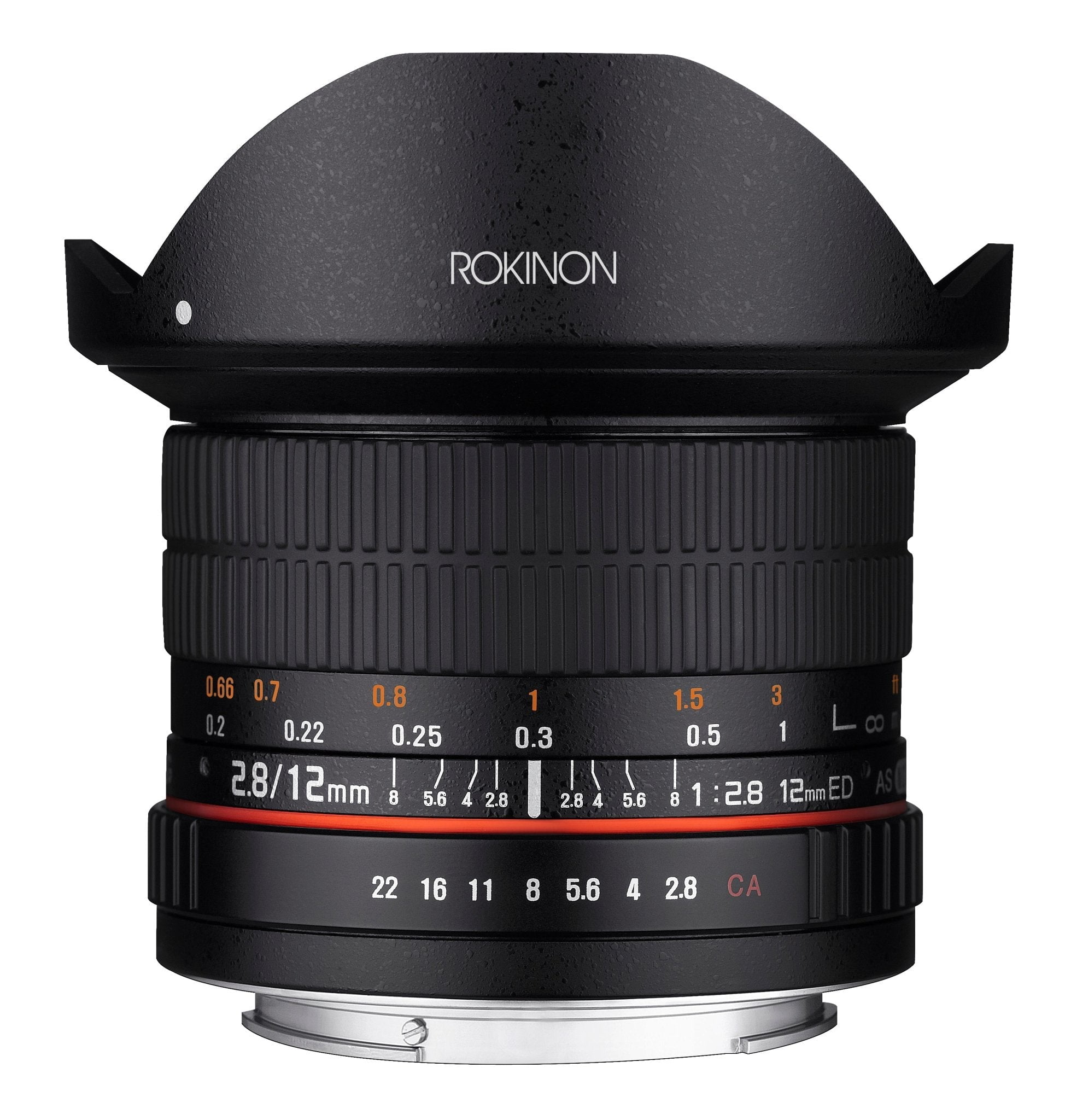 Rokinon 12mm F2.8 Full Frame Wide Angle Fisheye Lens with Hood and Cap ...