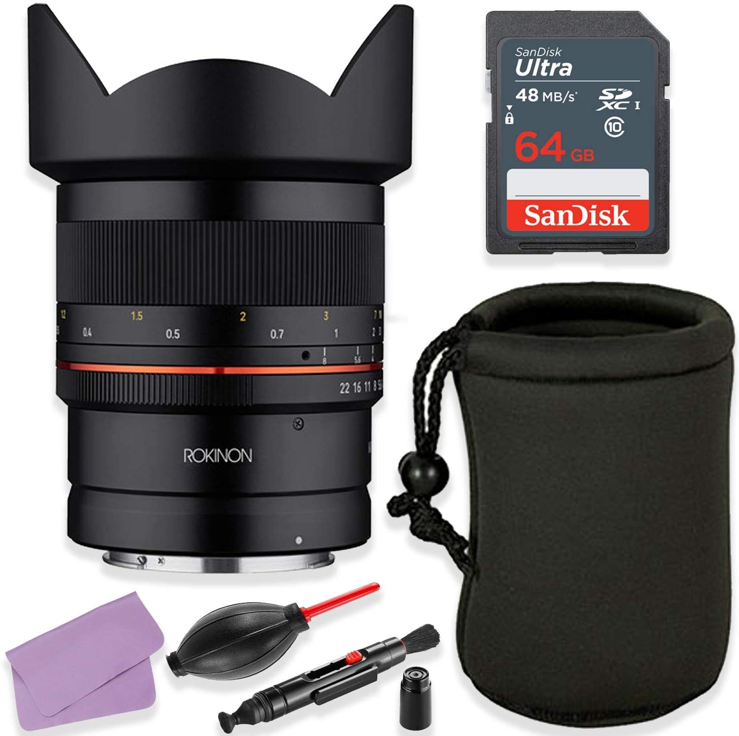Rokinon 14mm f/2.8 Lens Bundle for Canon RF Cameras with 64GB High ...