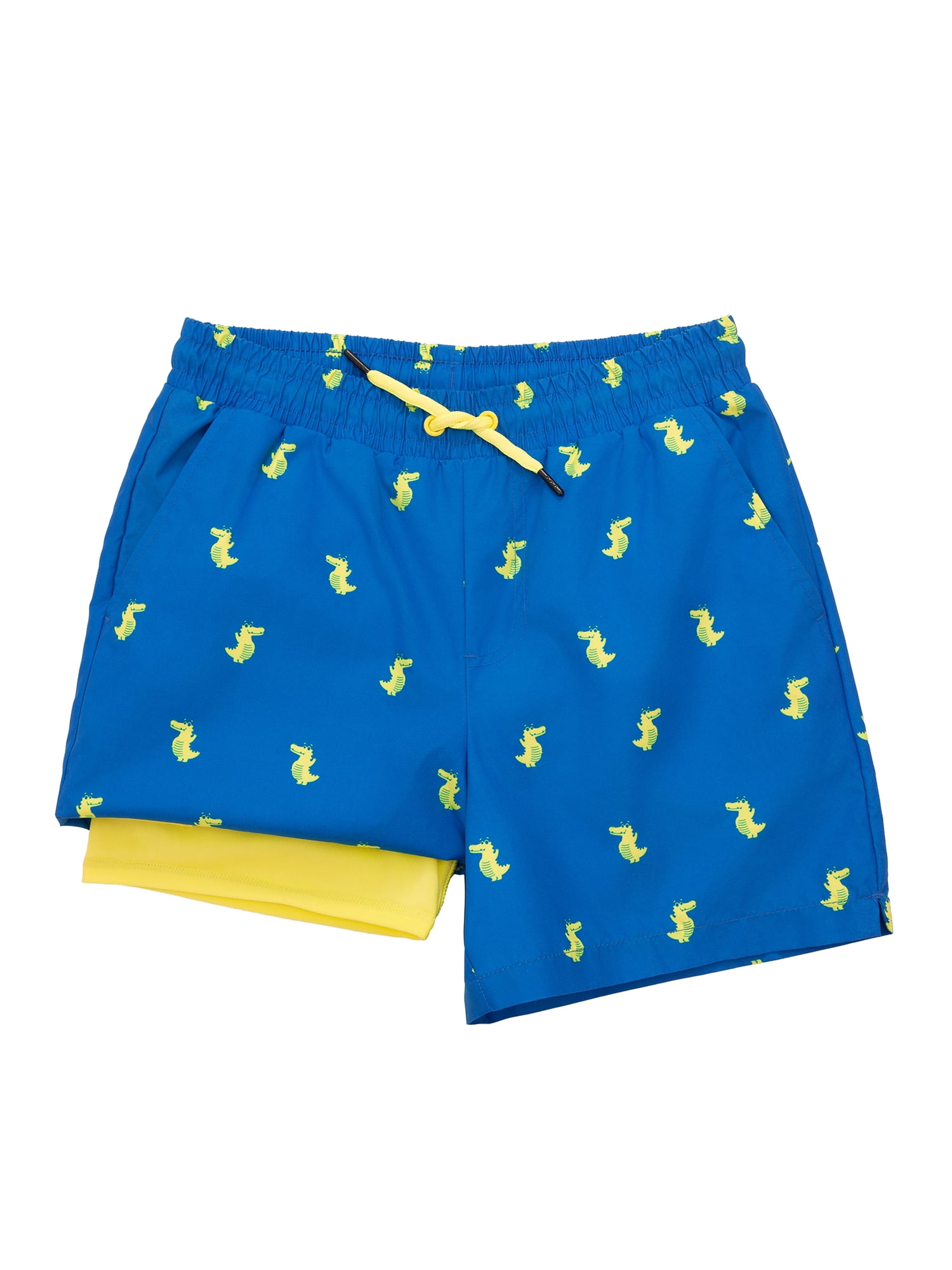 Rokka&Rolla Boys' Pattern Swim Shorts with Compression Liner, UPF 50 ...