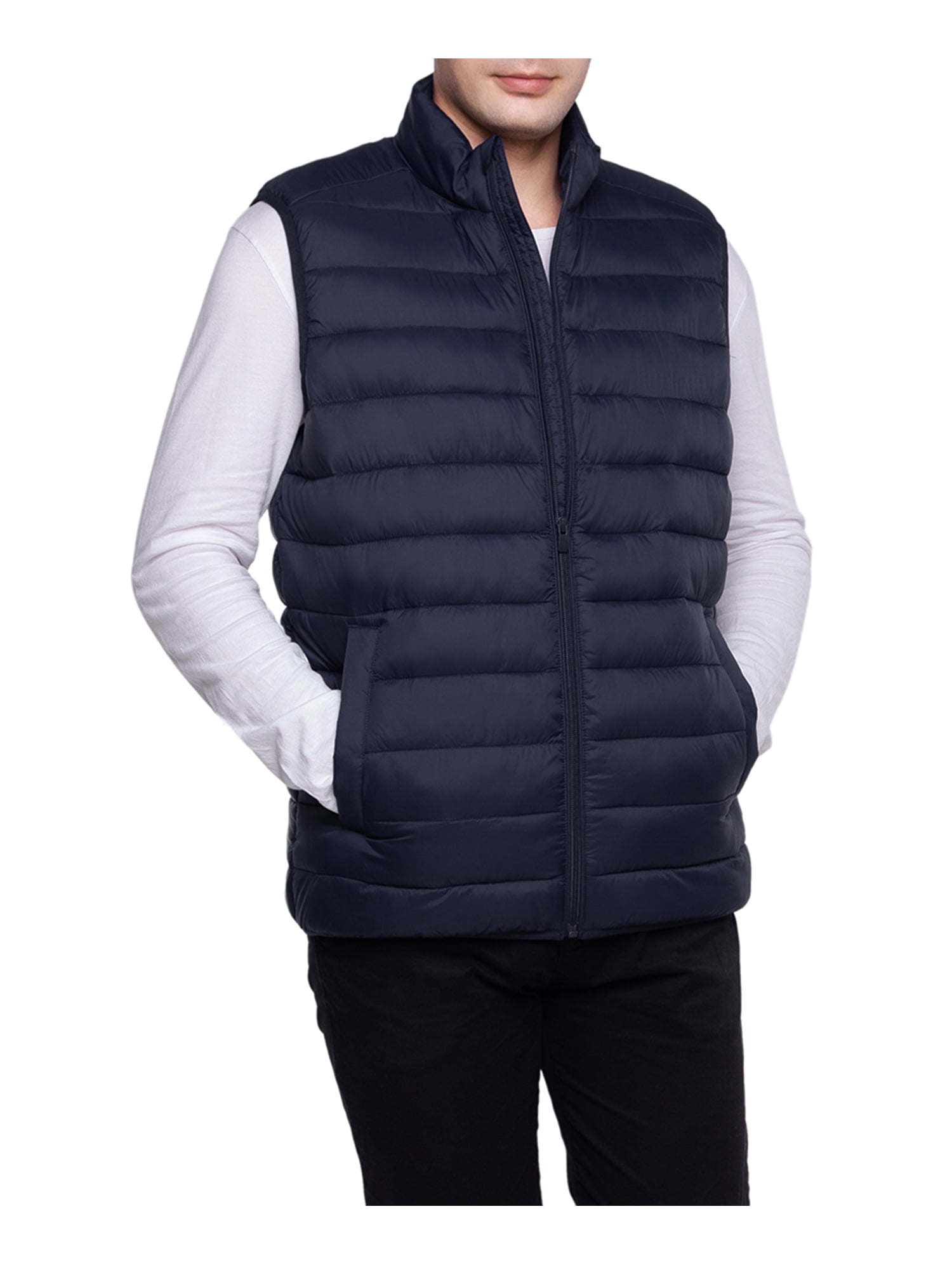 Rokka&Rolla Men's Lightweight Puffer Vest, Water-Resistant, with Chin ...