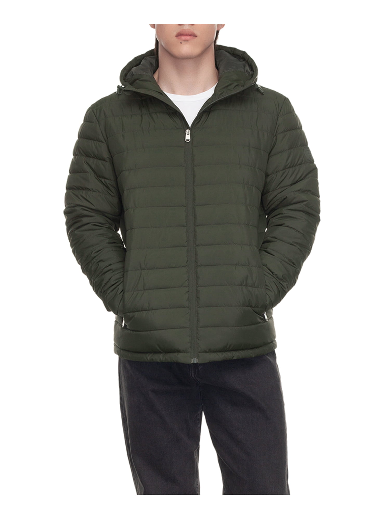 Rokka&Rolla Men's Midweight Puffer Jacket Hooded Coat - Walmart.com