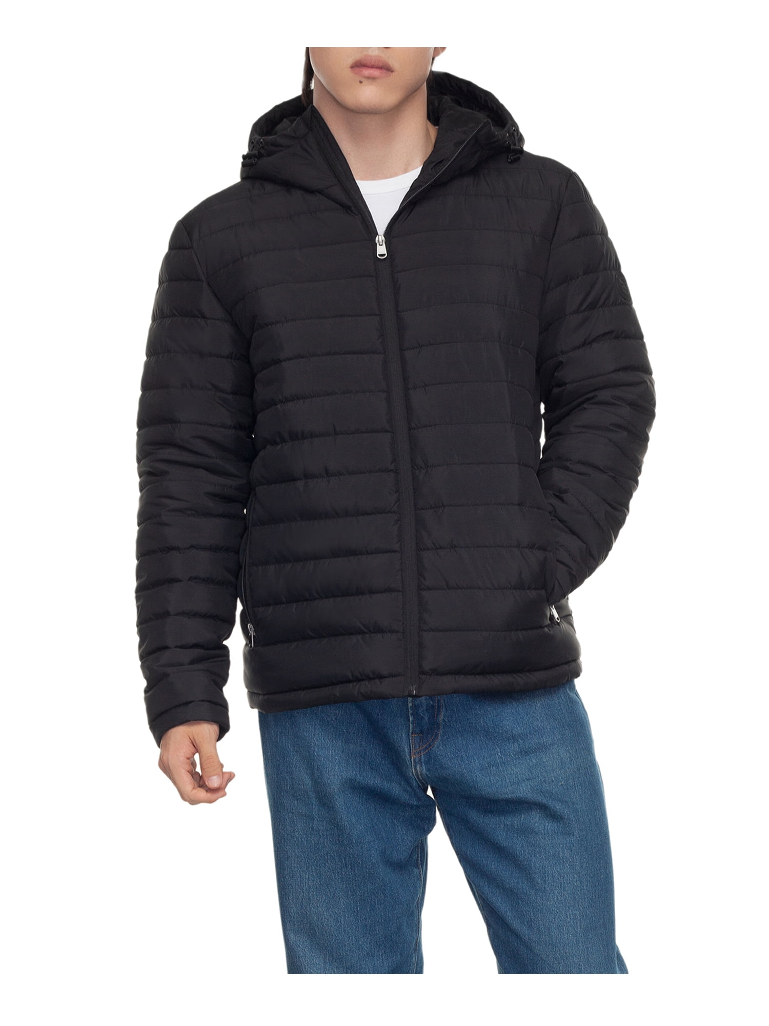Rokka&Rolla Men's Midweight Puffer Jacket Hooded Coat - Walmart.com
