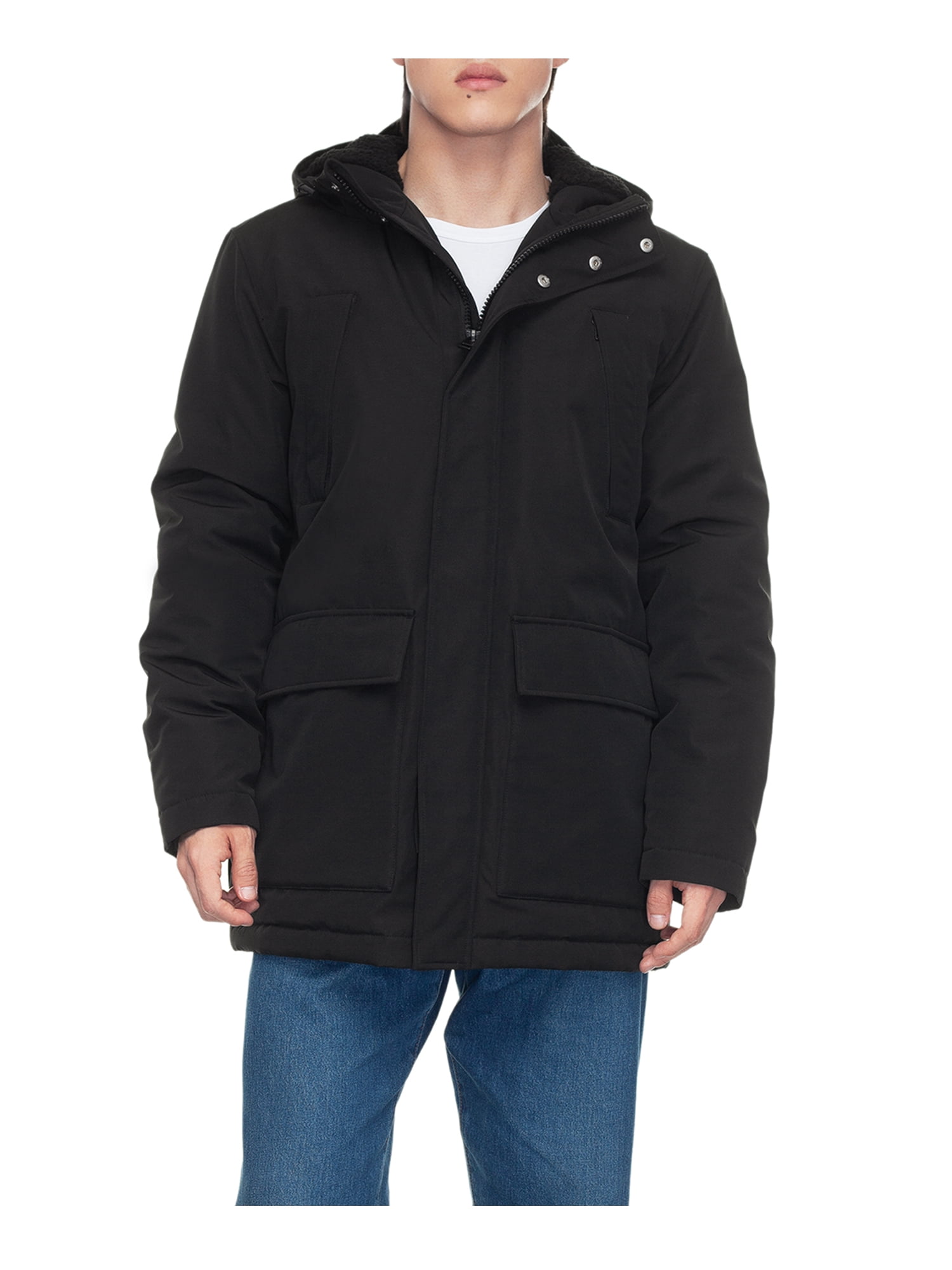Rokka&Rolla Men's Parka Jacket Winter Coat with Fleece Hood - Walmart.com