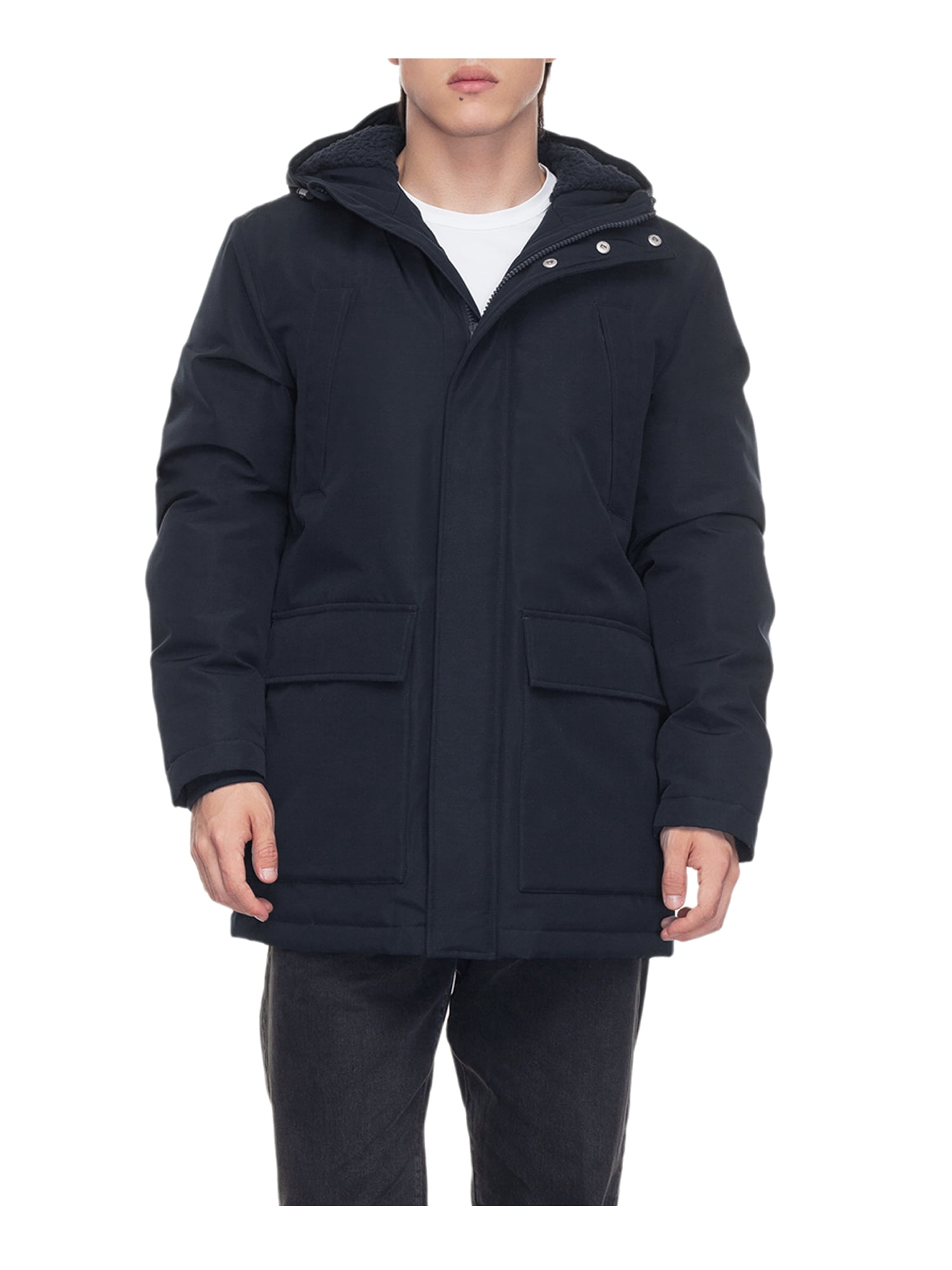 Rokka&Rolla Men's Parka Jacket Winter Coat with Fleece Hood - Walmart.com
