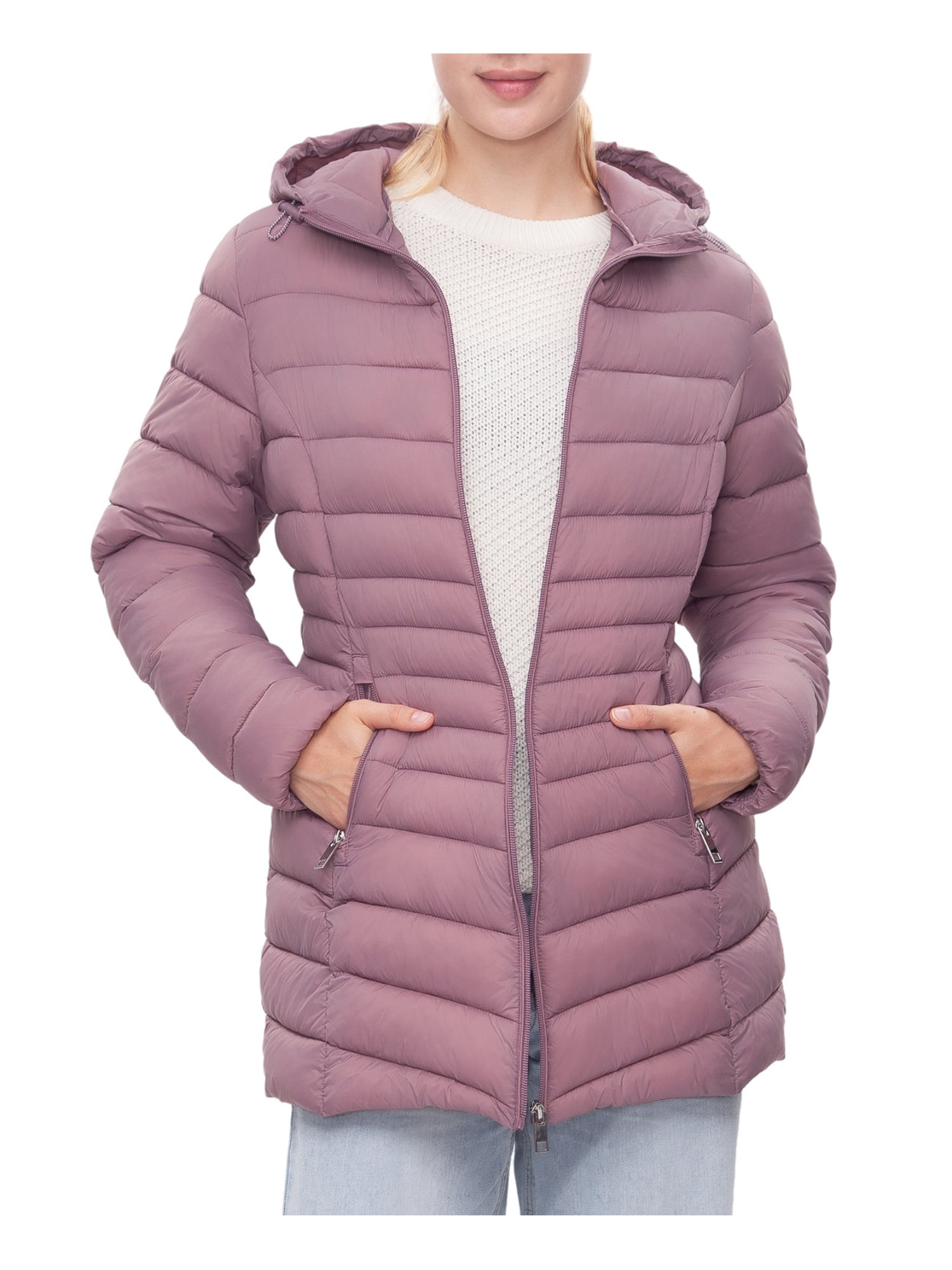 Rokka&Rolla Women's Light Long Coat Packable Puffer Jacket - Walmart.com