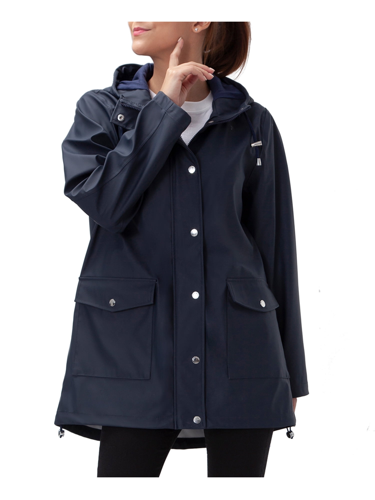 Rokka&Rolla Women's Waterproof Hooded Raincoat, Rubberized Jackets ...