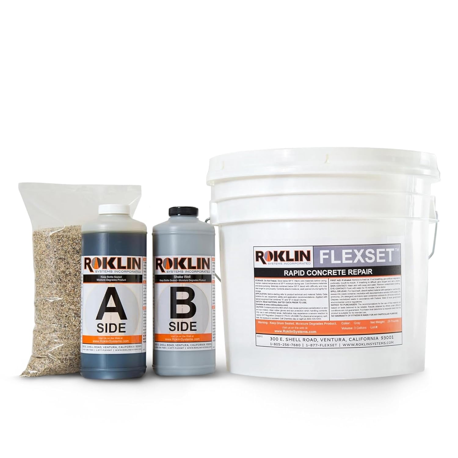 Roklin Systems Inc. FlexSet Rapid Concrete Repair Kit - Self-Leveling ...