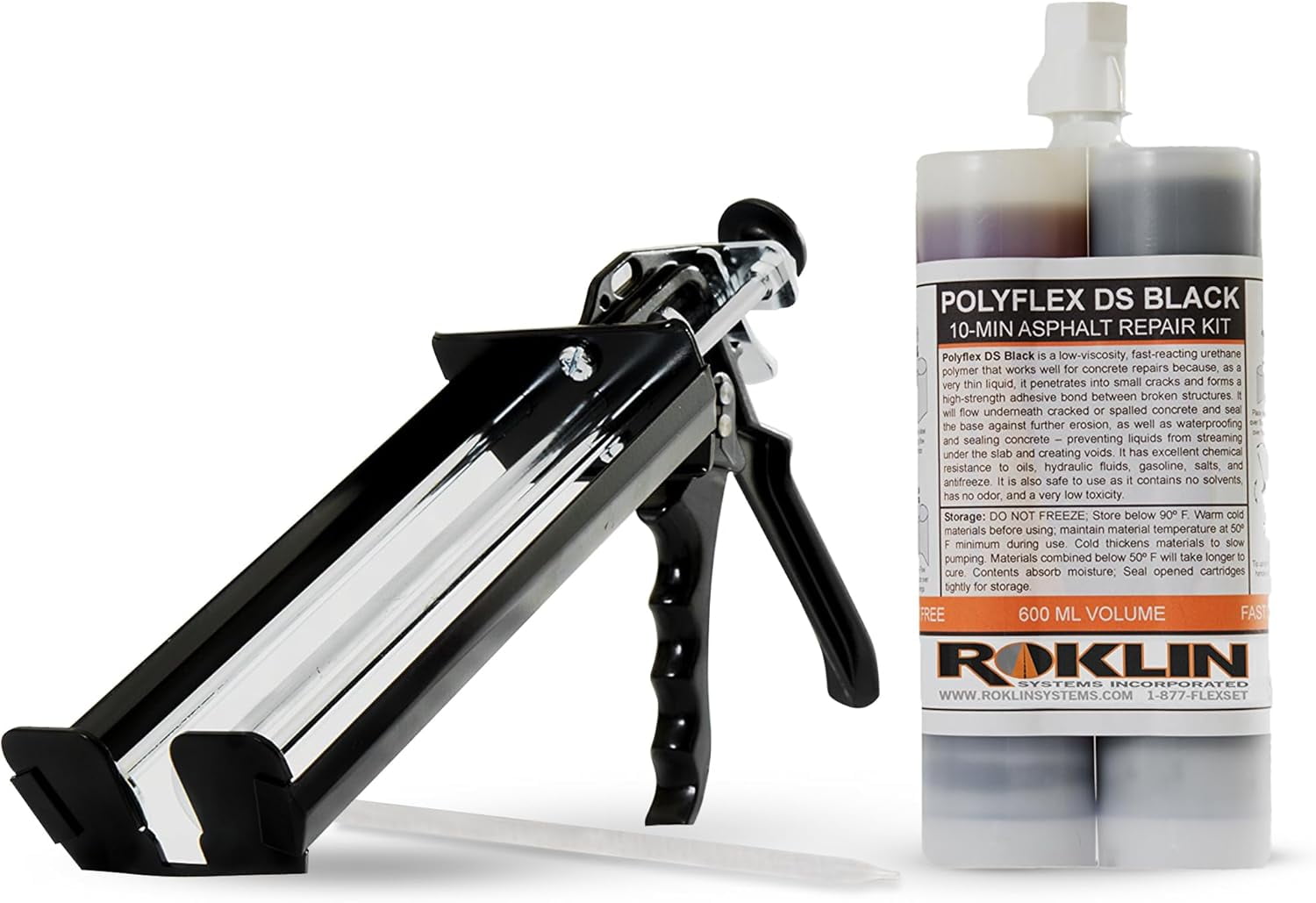Roklin Systems, Inc. - Polyflex Asphalt Crack Sealer, Quick-Drying Concrete Crack Filler Repair ...