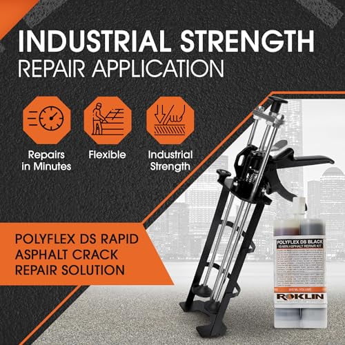 Roklin Systems, Inc. - Polyflex DS Asphalt Crack Sealer, Quick-Drying Concrete Crack Filler ...