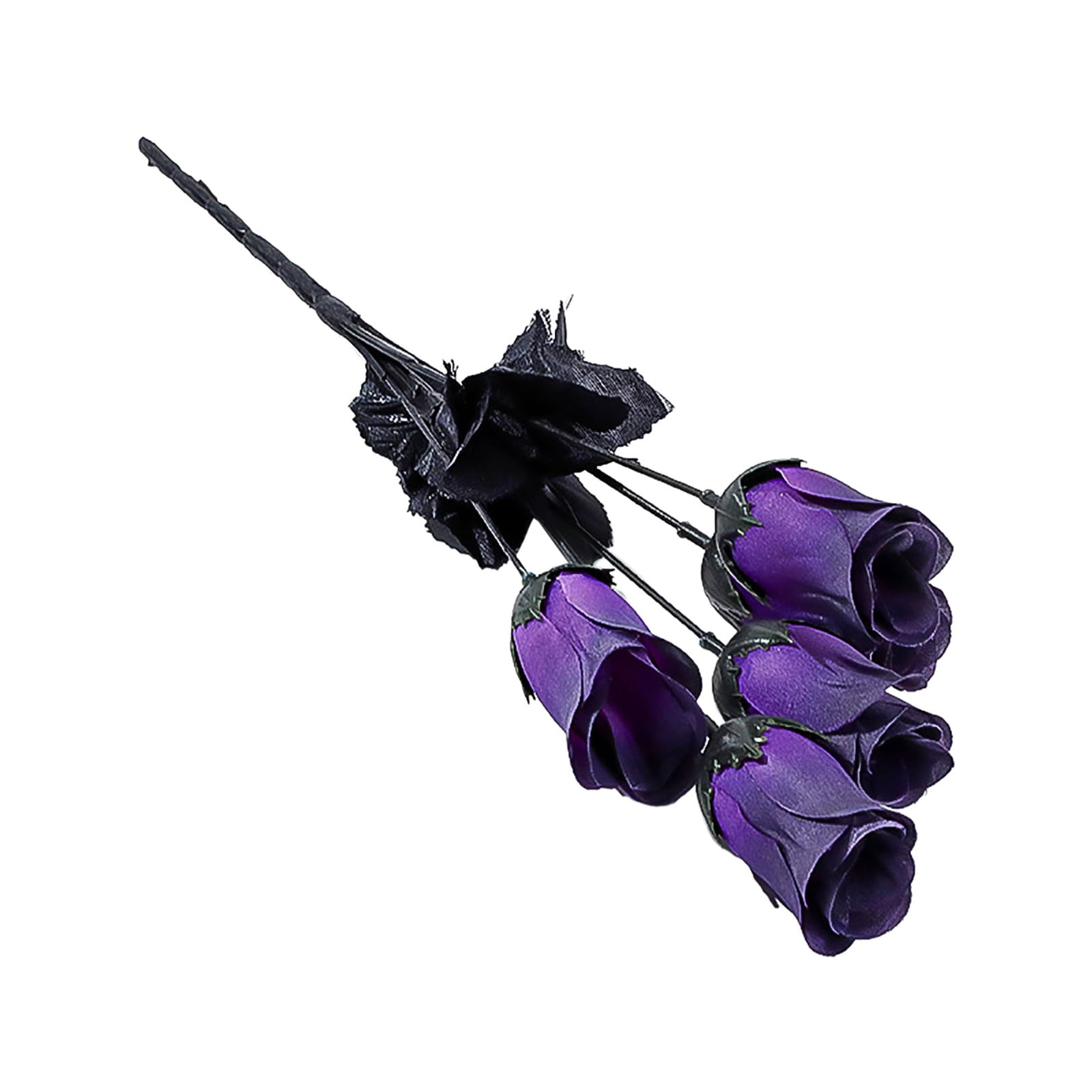Rokment Black Roses Flowers With Stems Silk Rose Bouquet For Wedding ...