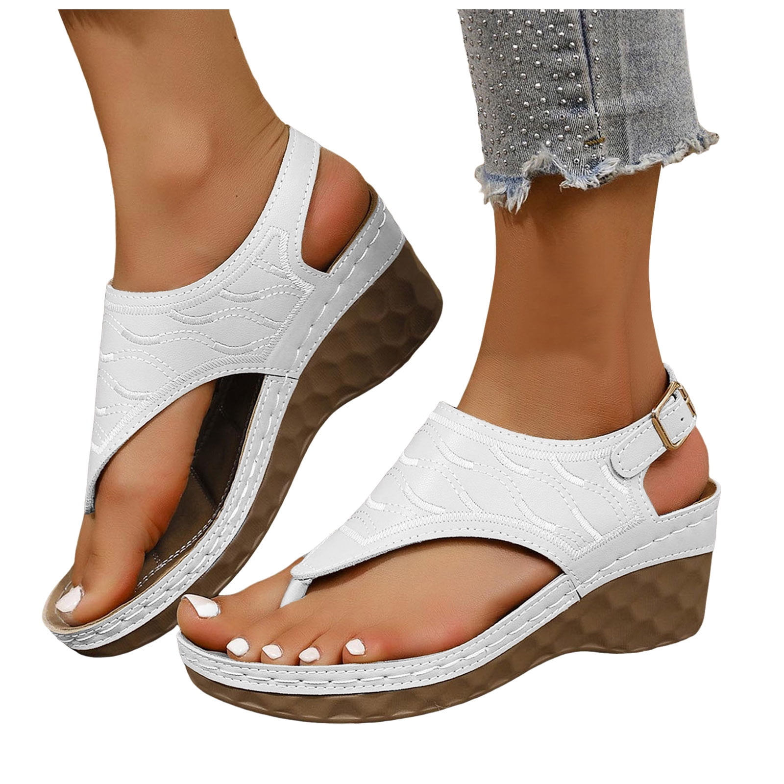 Rokment Orthopedic Platform Wedges Flip Flops For Women 2026 Beach