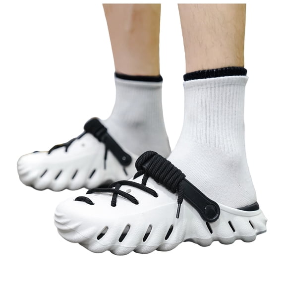 Rokment Platform Lace-Up Clogs for Women Men with Adjustable Back ...